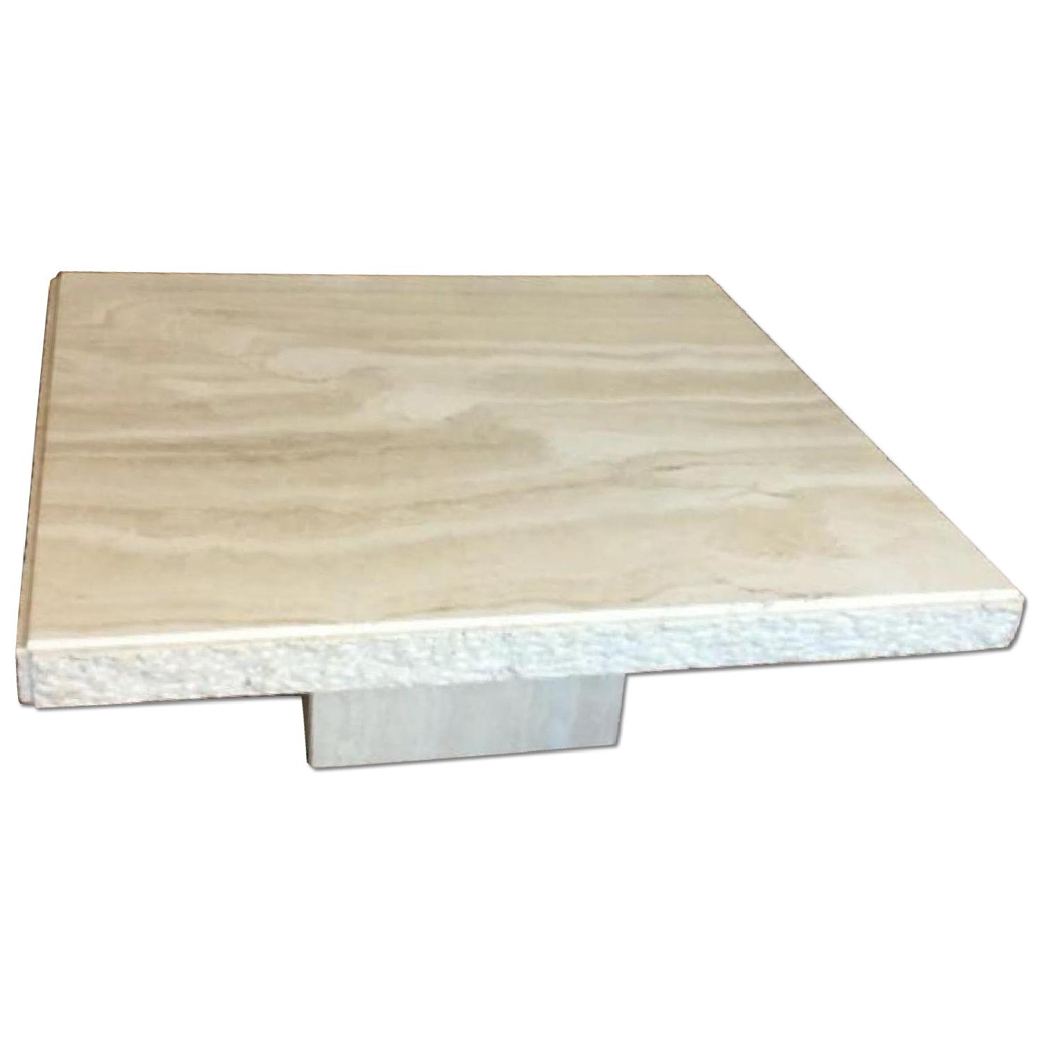 Travertine Marble Center Table - AptDeco