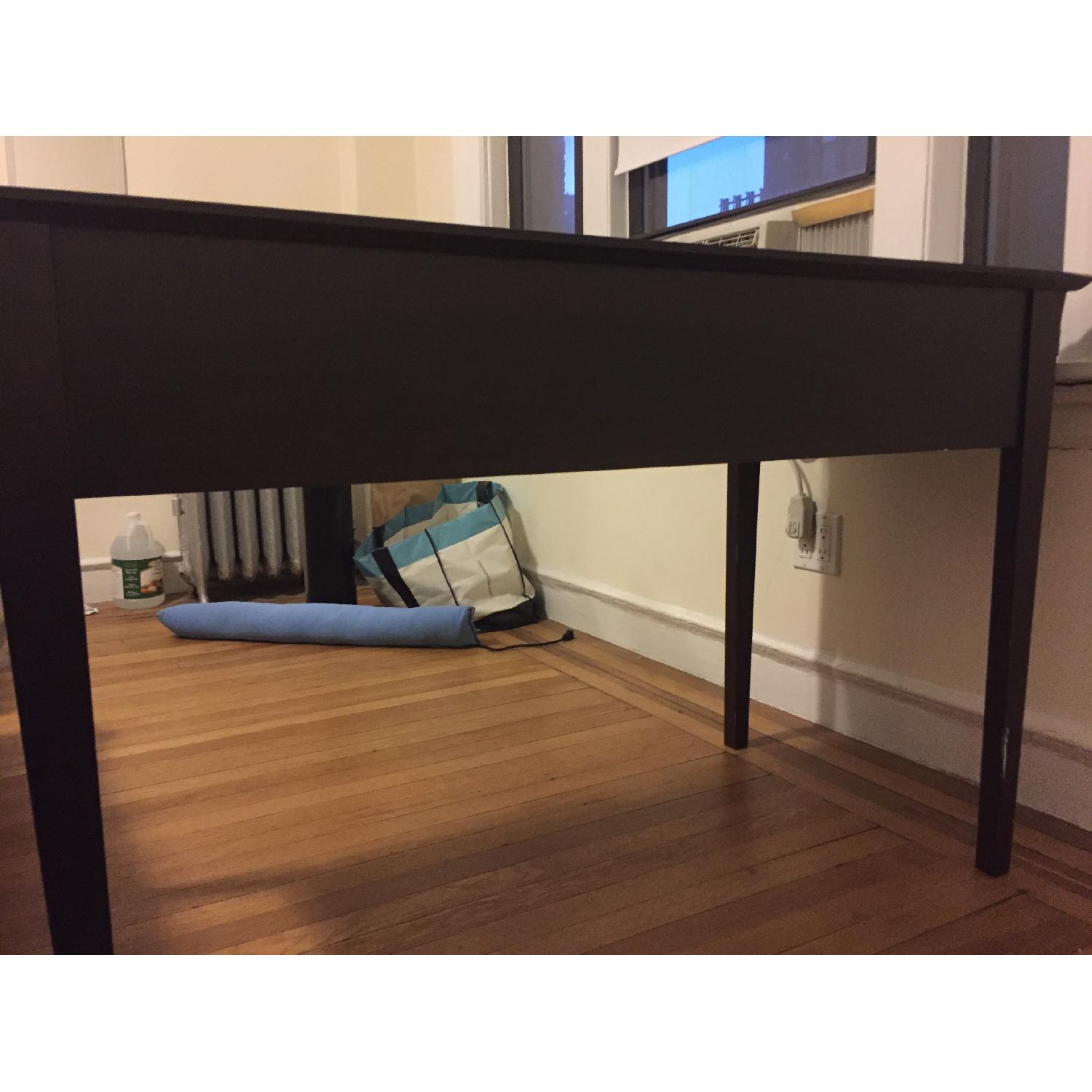 Baronet Dark Wood Two-Drawer Desk - AptDeco