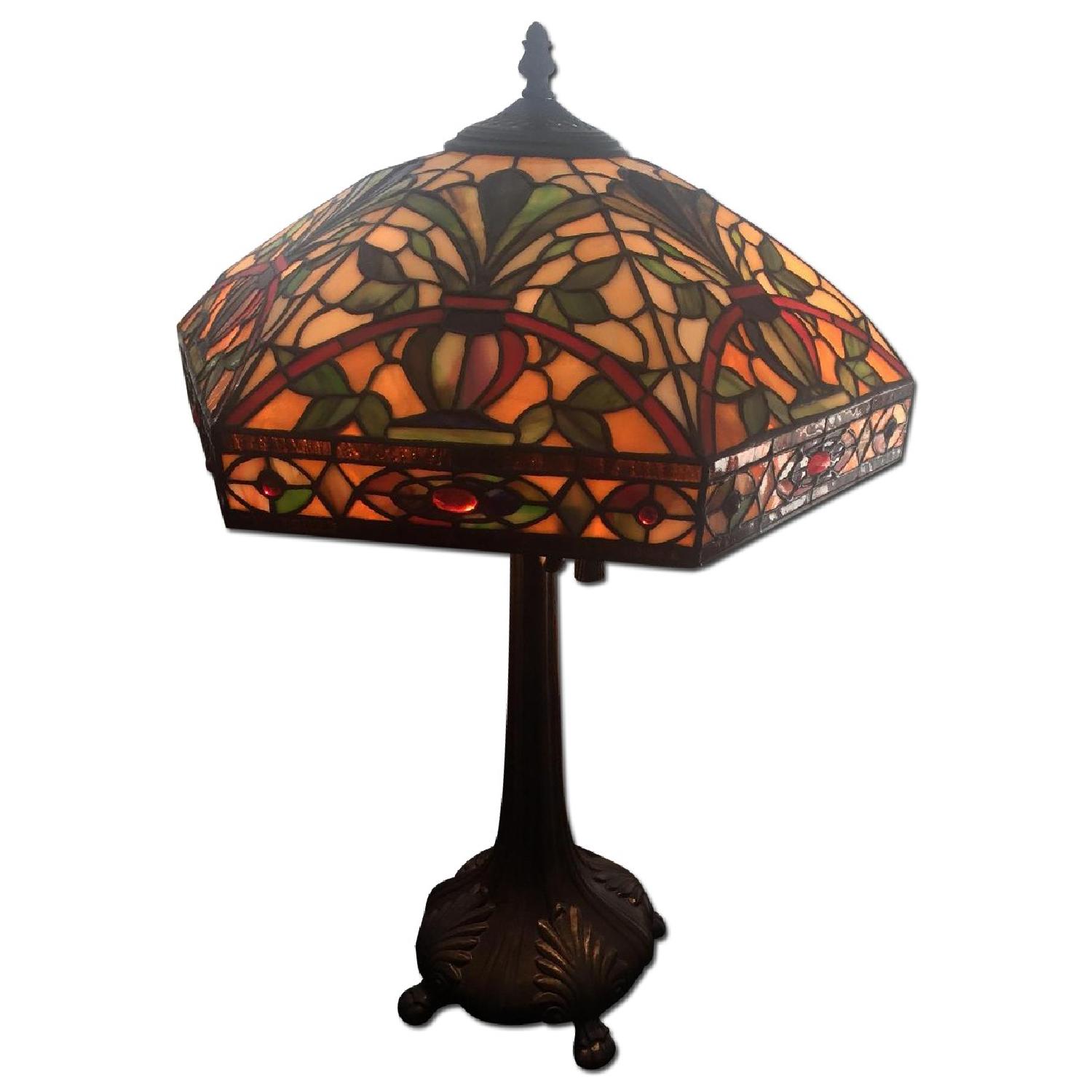Reproduction Stained Glass Table Lamp - AptDeco