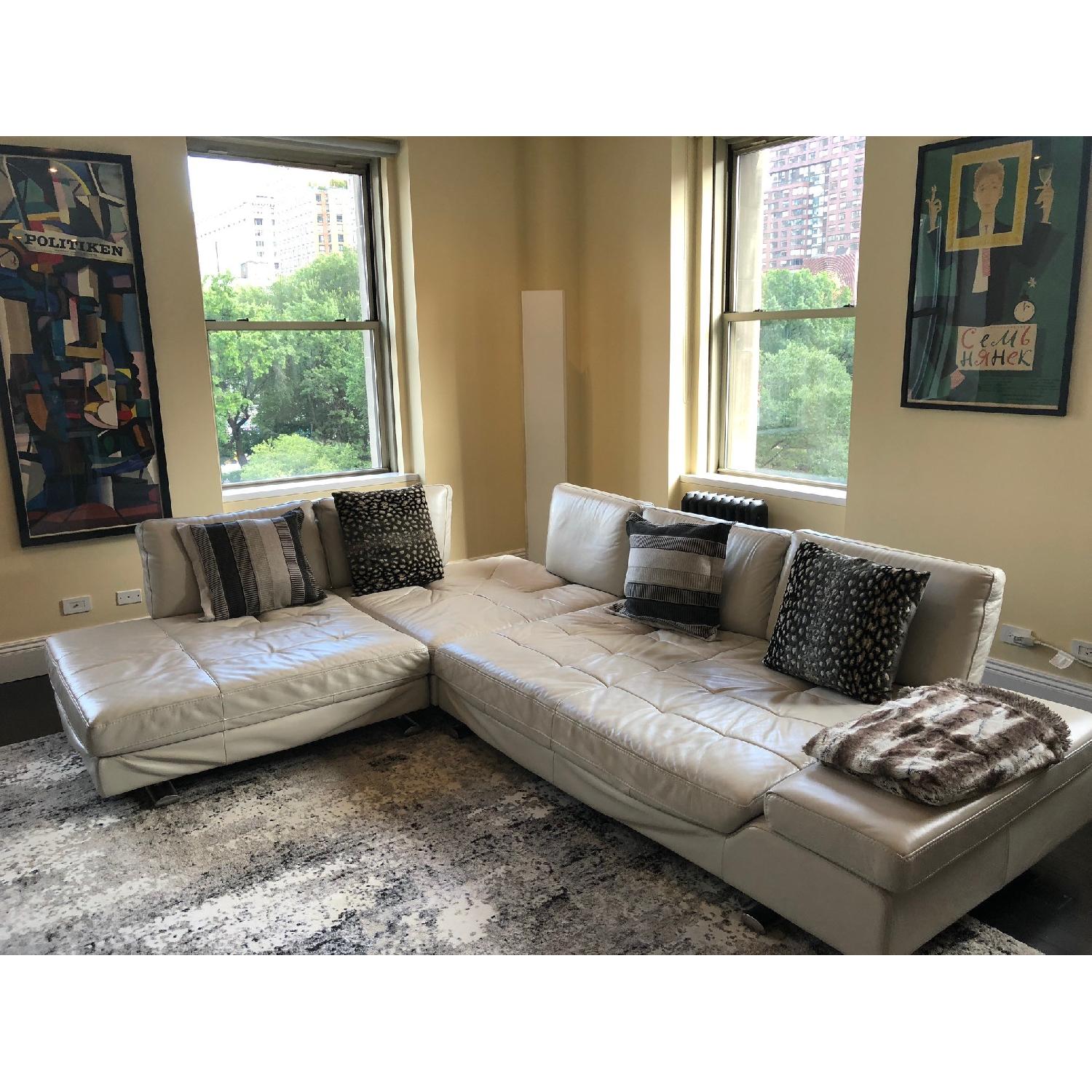 Cantoni Regatta Mist Leather Sectional Sofa - AptDeco