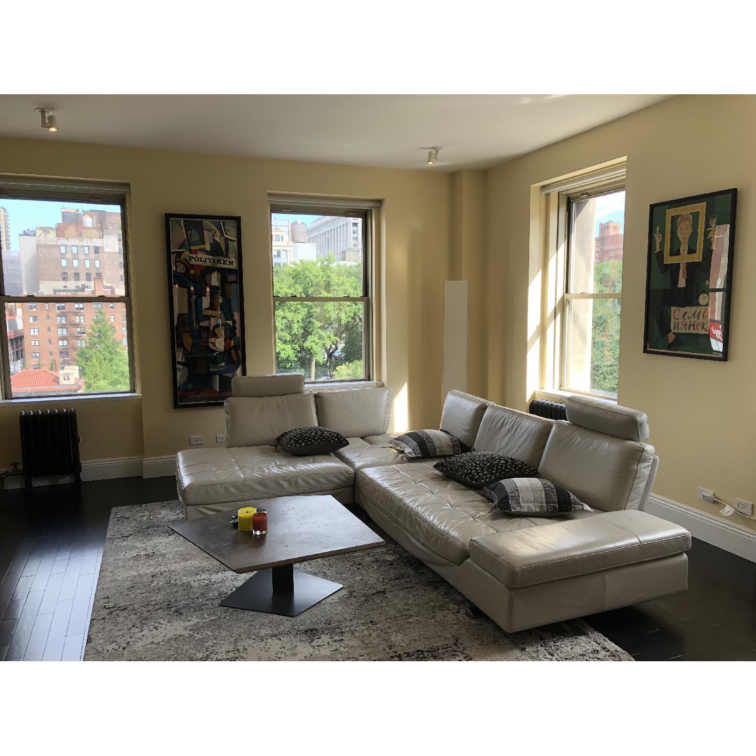 Cantoni Regatta Mist Leather Sectional Sofa - AptDeco