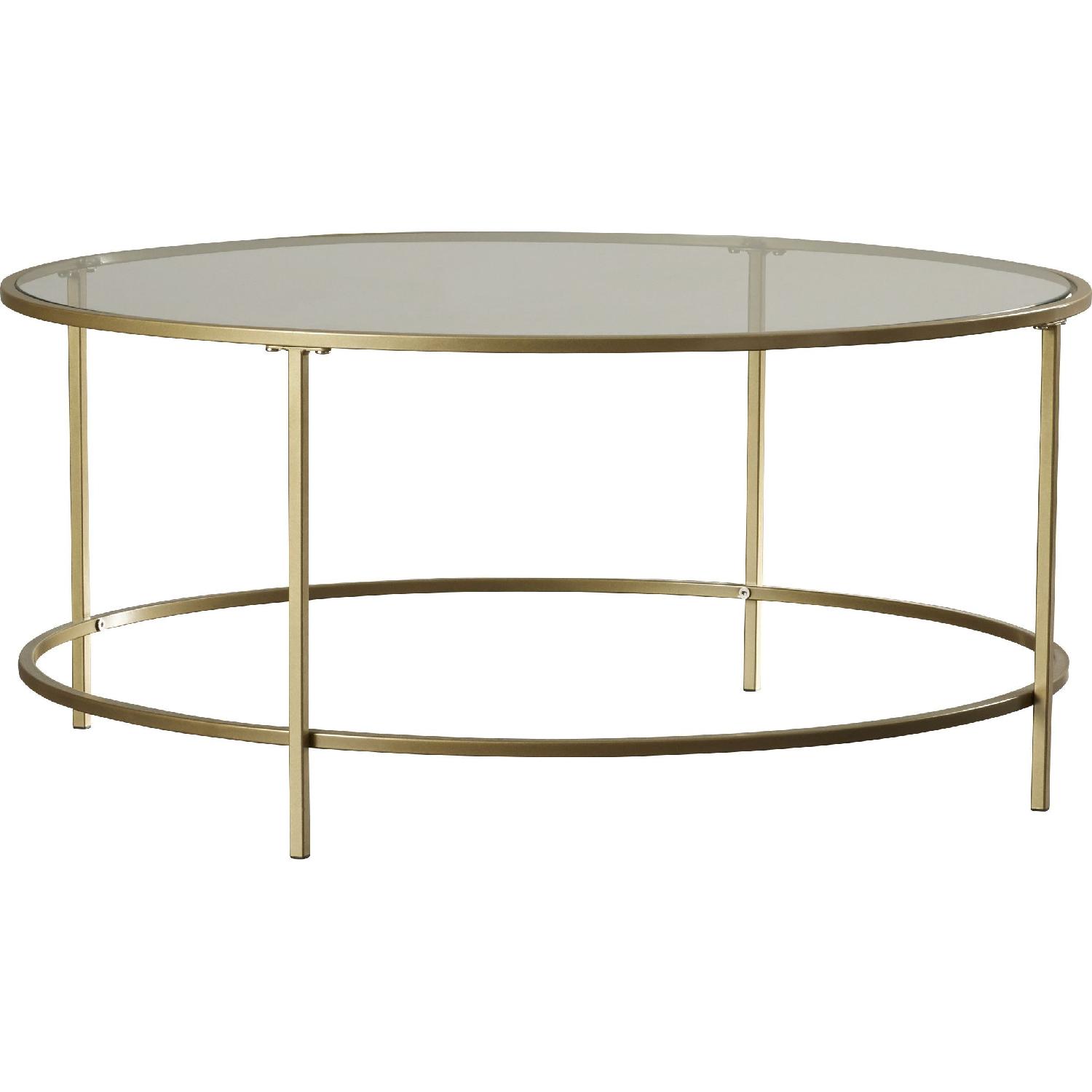 House of Hampton Alsager Round Glass Coffee Table - AptDeco