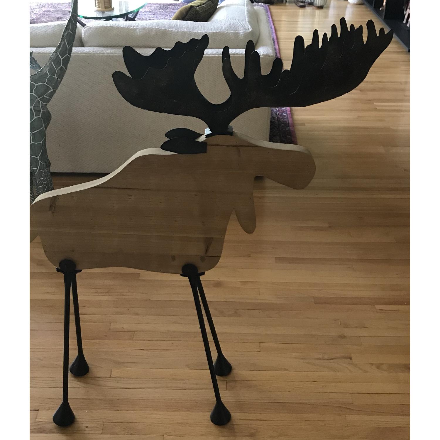 Canadian Hand-Carved Wooden Moose - AptDeco