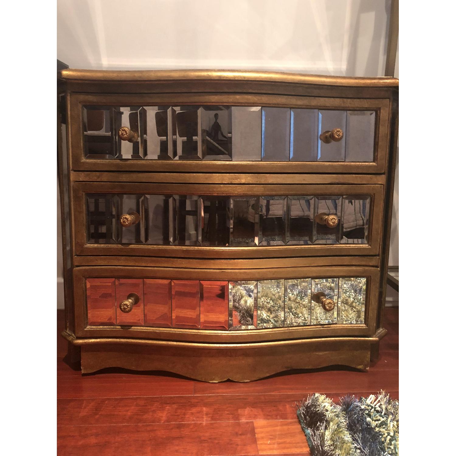 Pier 1 Gold Mirrored Nightstand - AptDeco