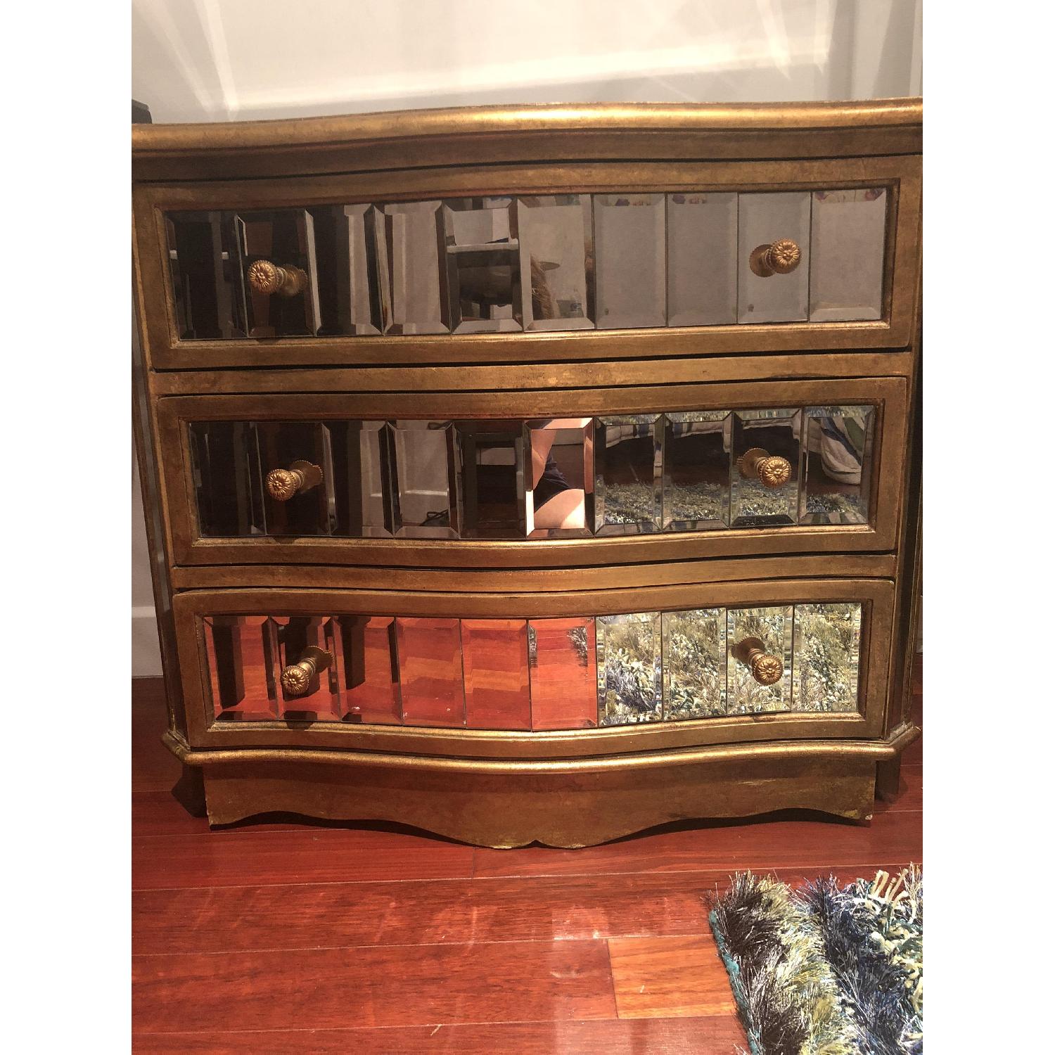 Pier 1 Gold Mirrored Nightstand - AptDeco