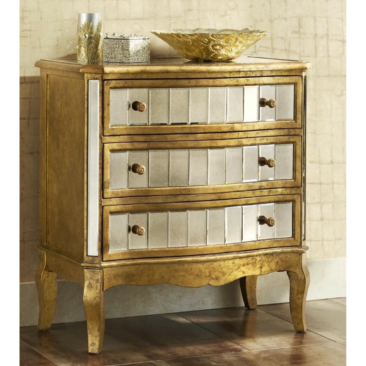 Pier 1 Gold Mirrored Nightstand - AptDeco