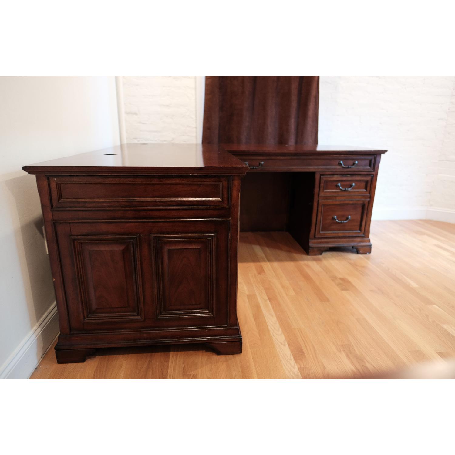 Whalen Furniture Regency Executive L Shaped Desk - AptDeco