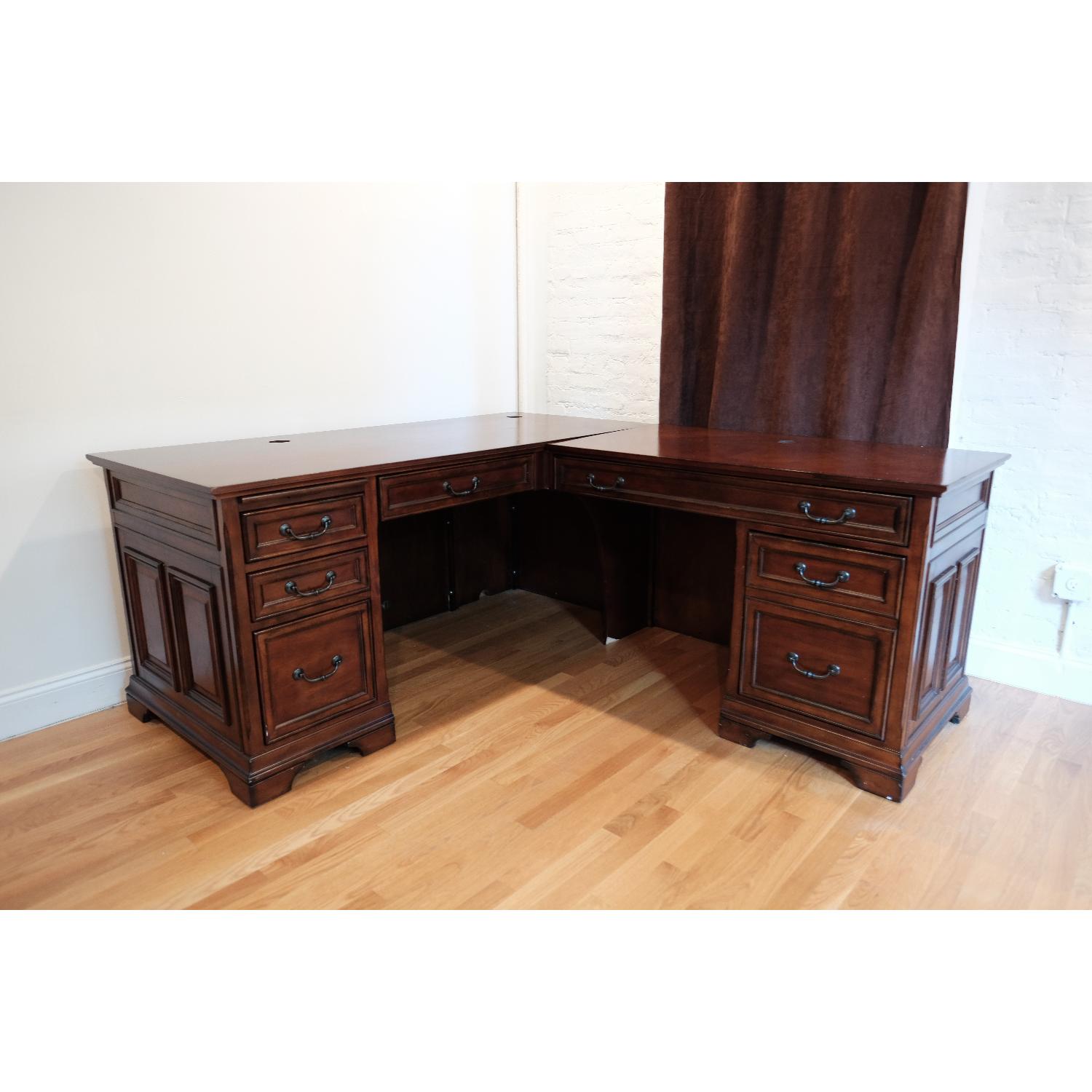 Whalen Furniture Regency Executive L Shaped Desk - AptDeco