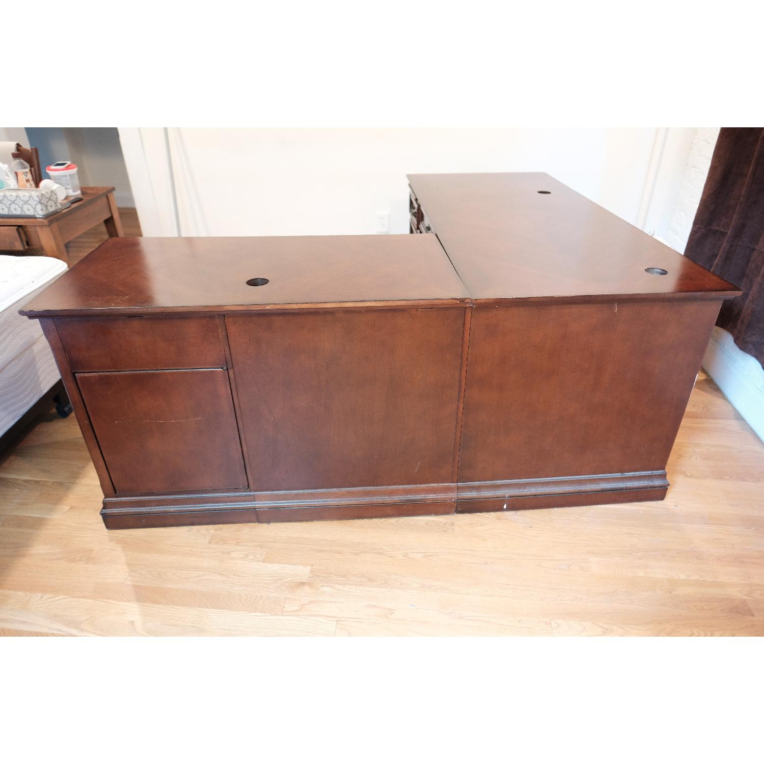 Whalen Furniture Regency Executive L Shaped Desk - AptDeco