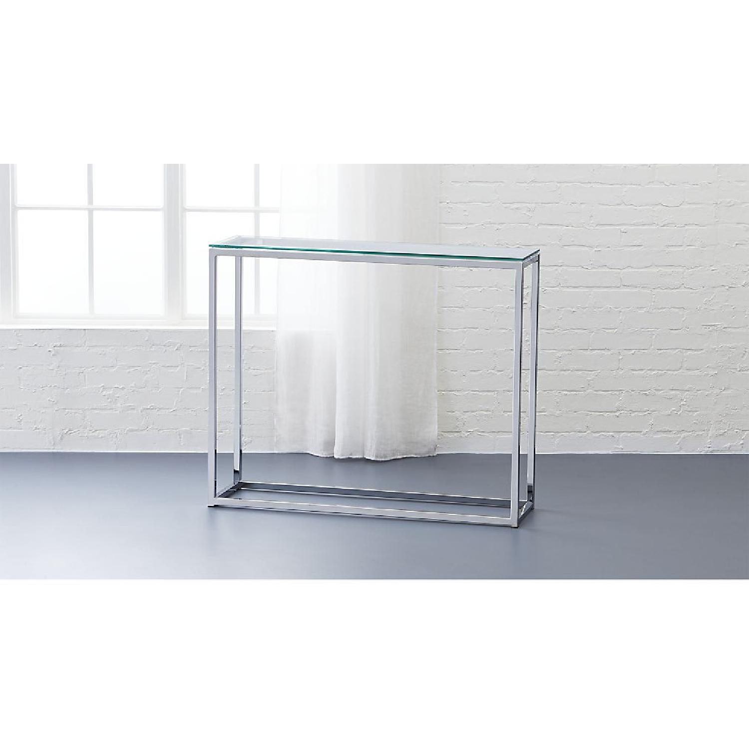 CB2 Smart Glass Top Console Table - AptDeco