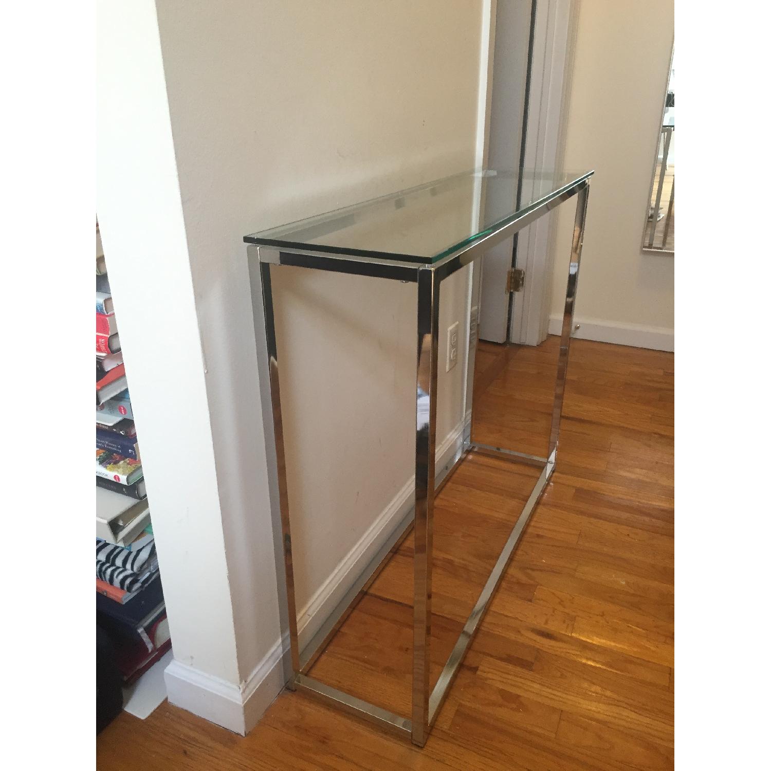 CB2 Smart Glass Top Console Table - AptDeco