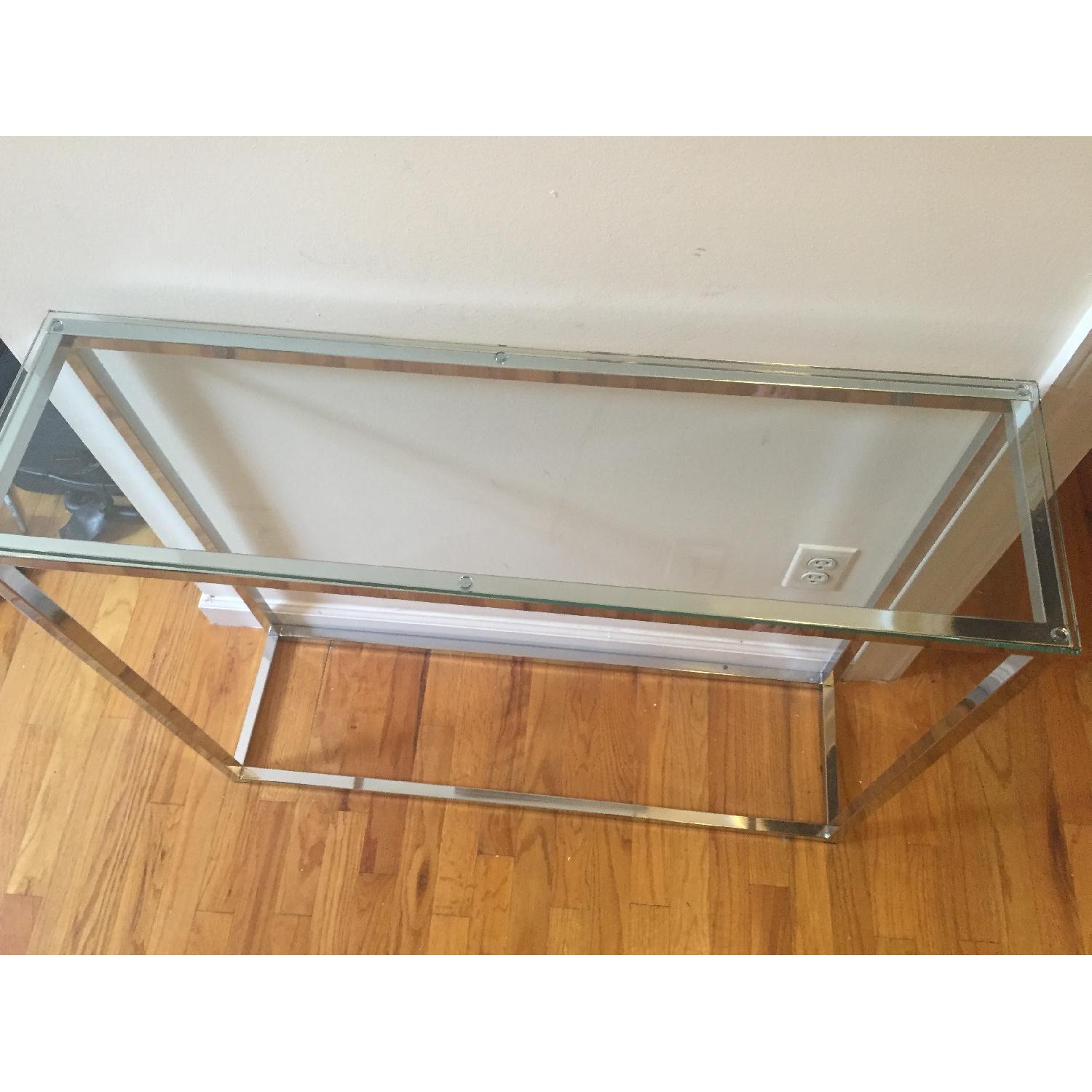 CB2 Smart Glass Top Console Table - AptDeco