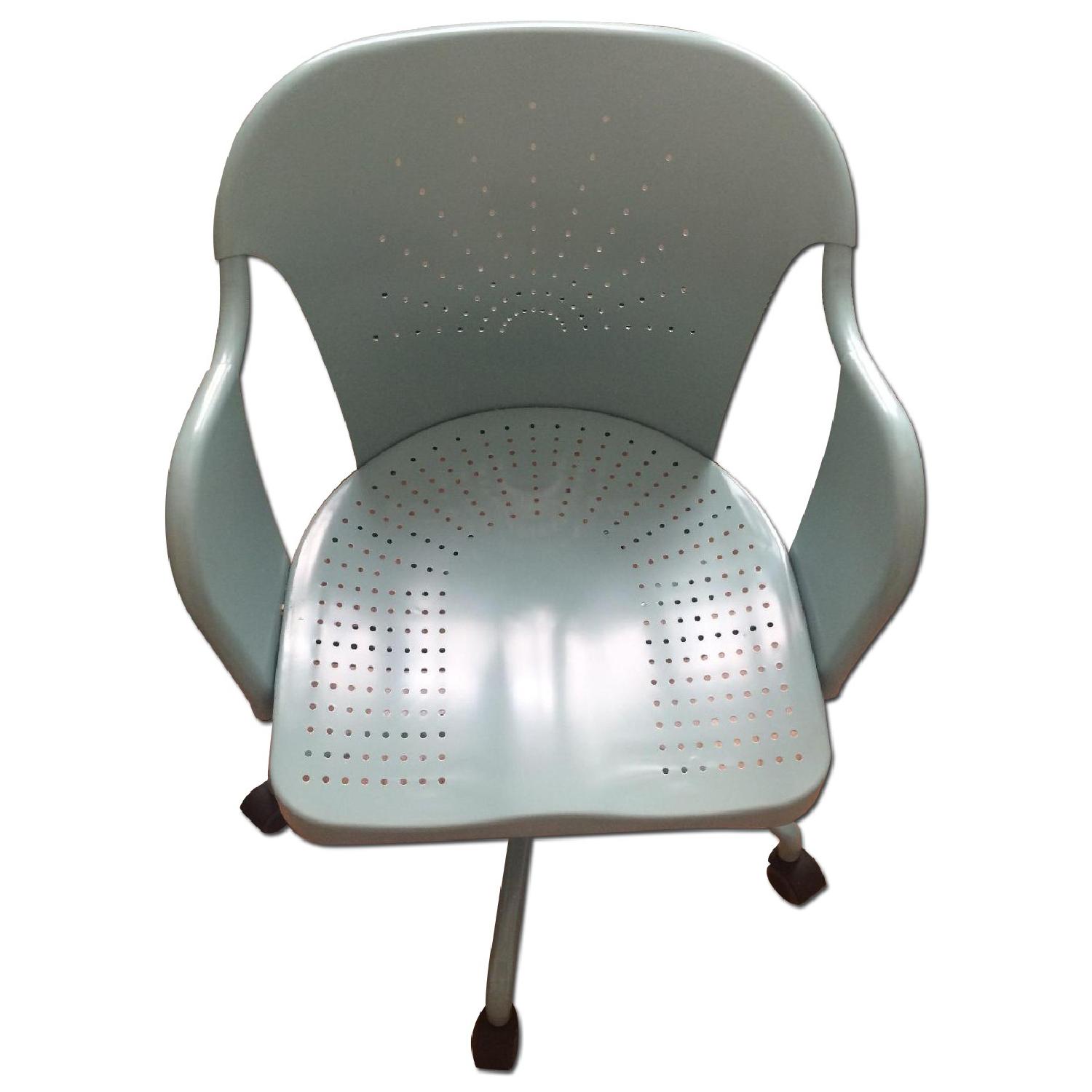 Ikea Turquoise Swivel Chair - AptDeco