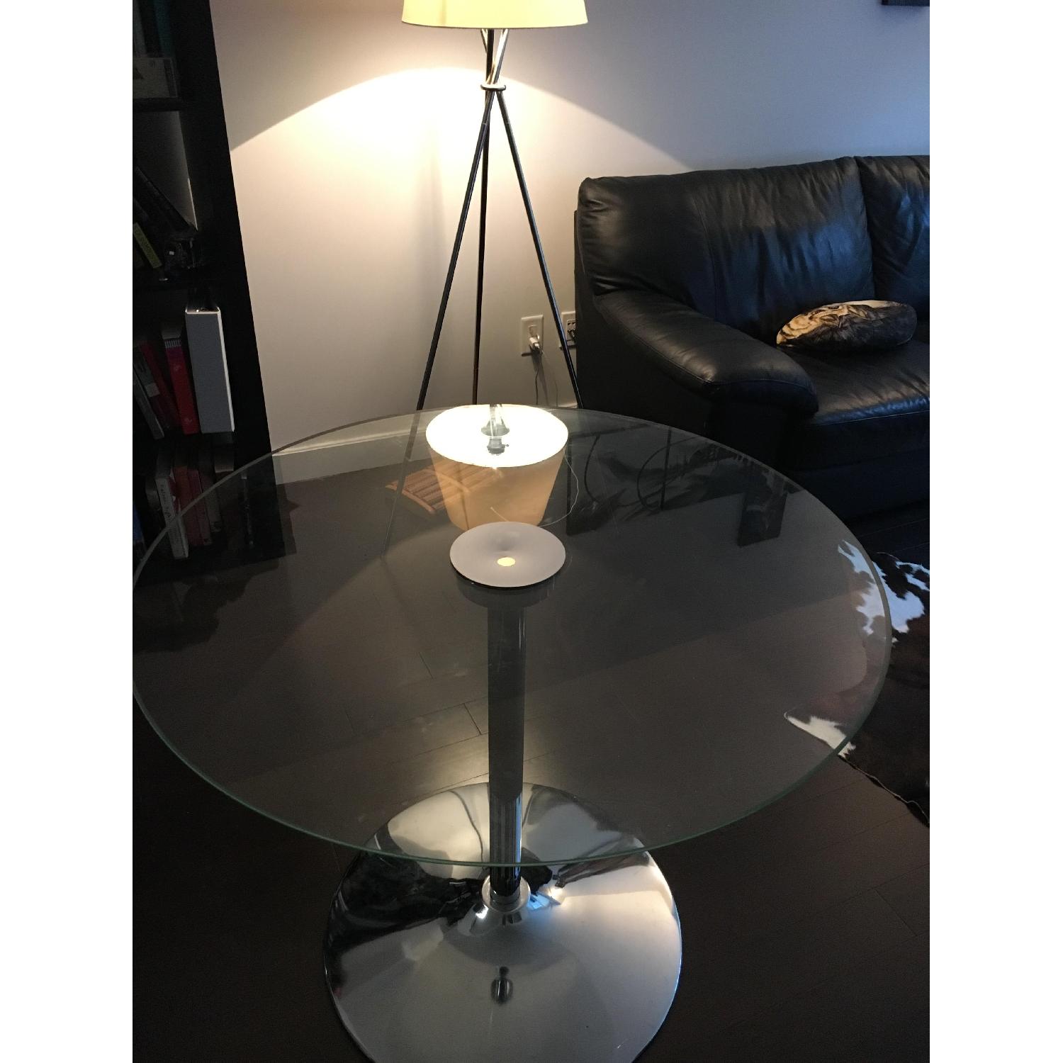 Tempered Glass Round Dining Table - AptDeco
