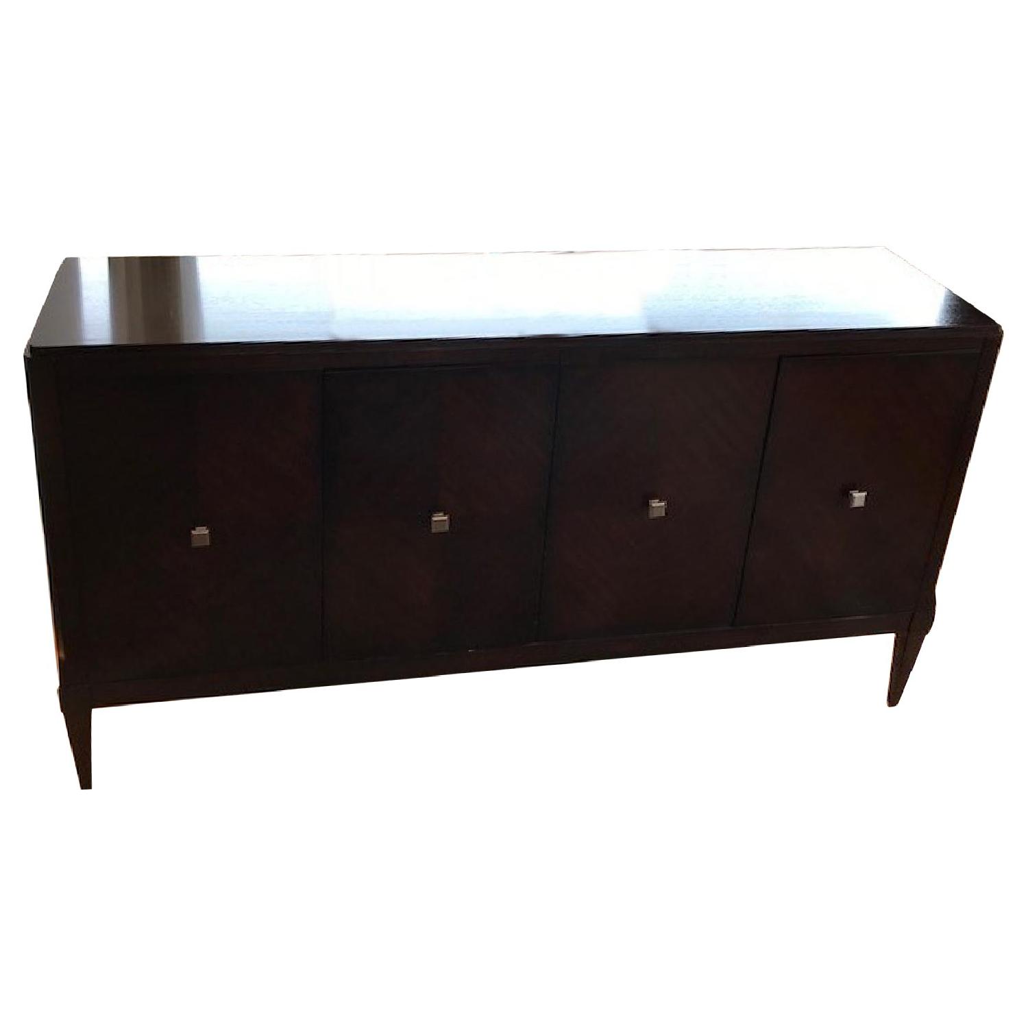 Solid Dark Wood Credenza - AptDeco