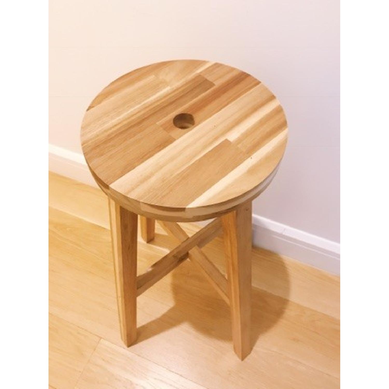 Ikea Skogsta Bar Stools in Acacia Wood - AptDeco