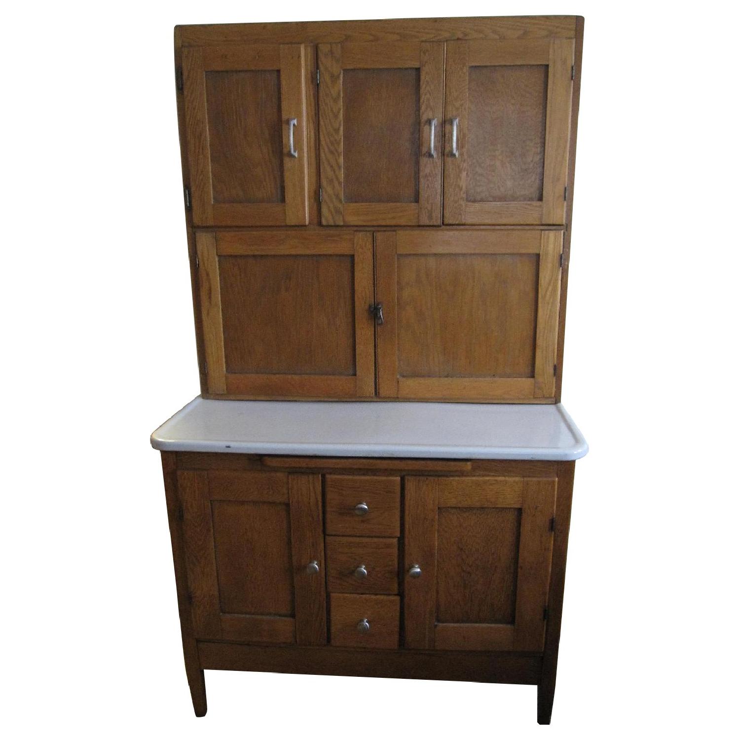 Antique Oak Indiana Cabinet - AptDeco