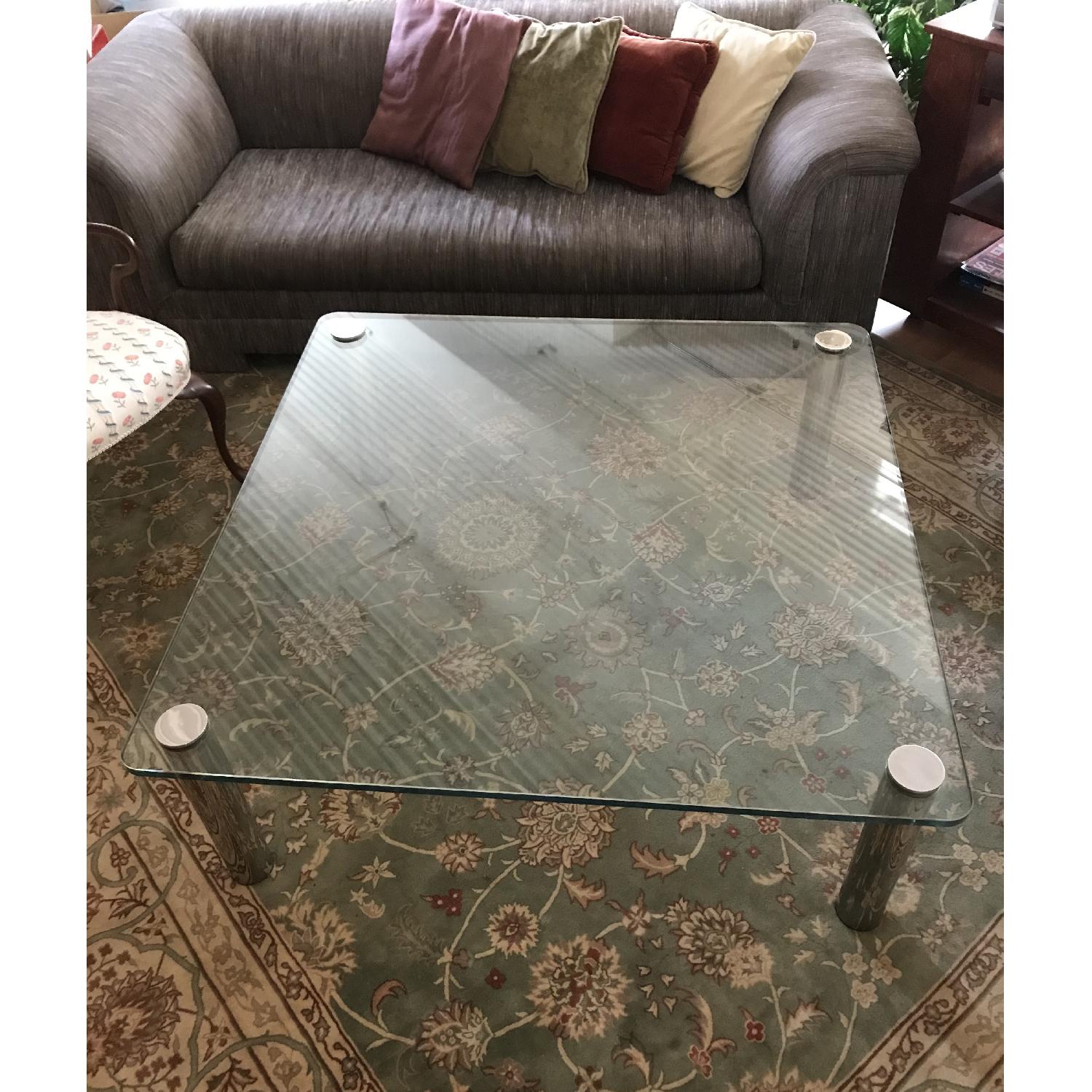 Vintage Chrome & Glass Pace Collection Style Coffee Table - AptDeco