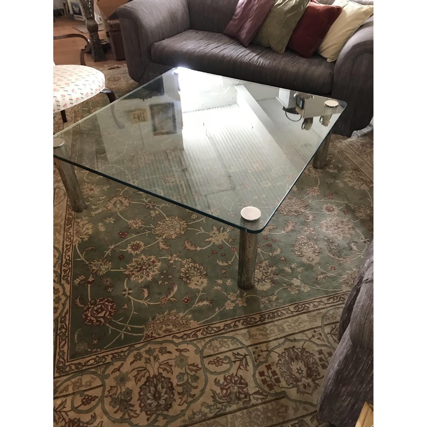 Vintage Chrome & Glass Pace Collection Style Coffee Table - AptDeco
