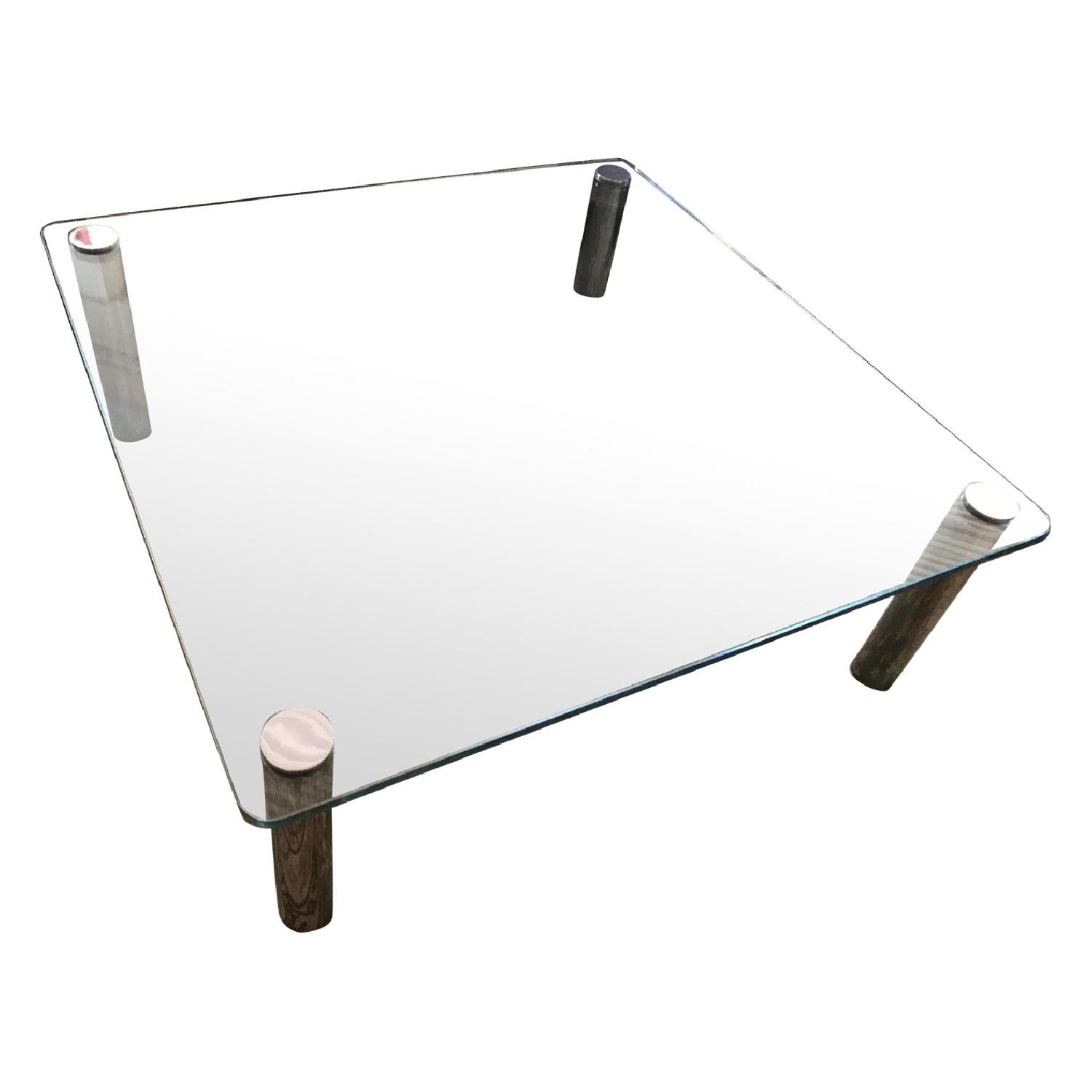 Vintage Chrome & Glass Pace Collection Style Coffee Table - AptDeco