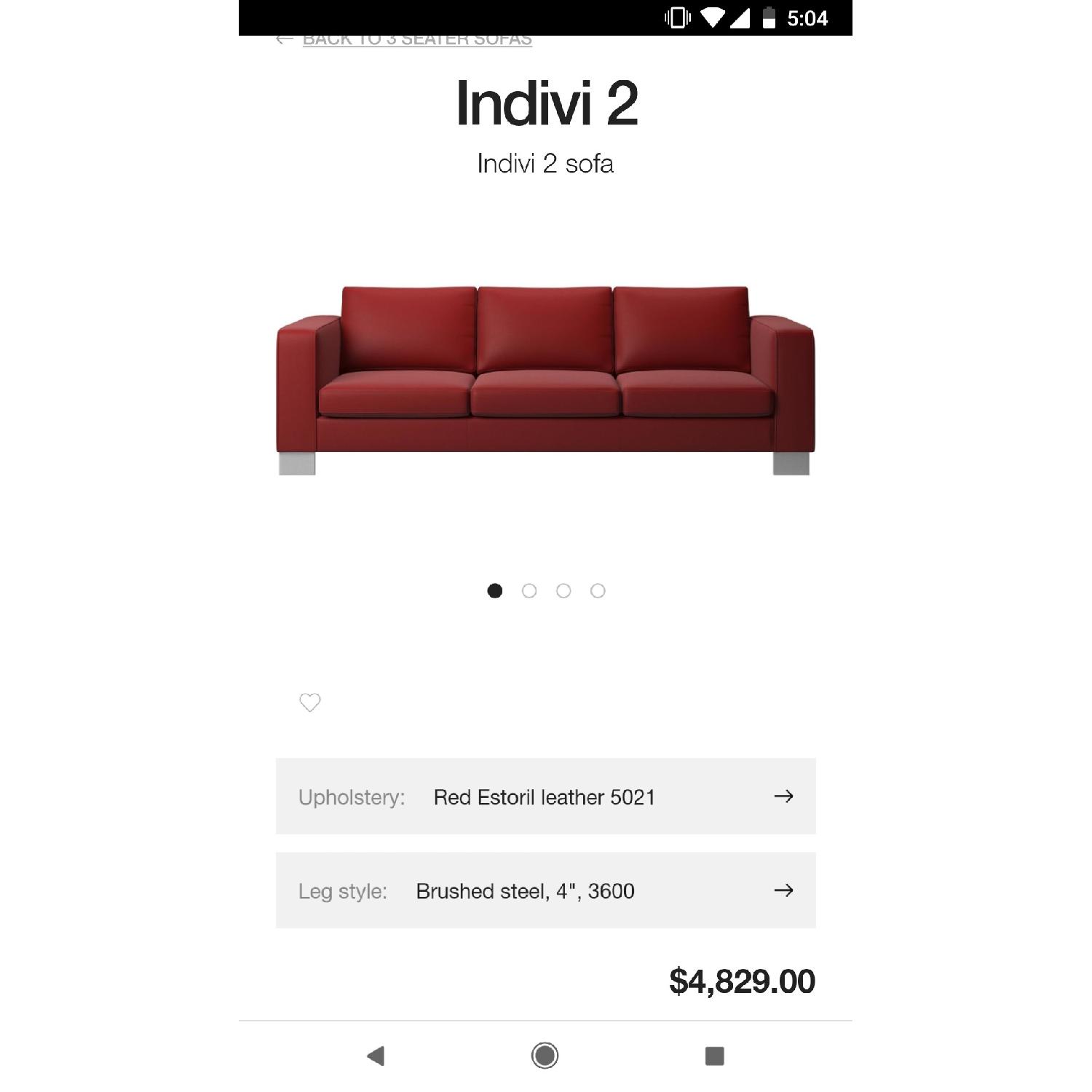 BoConcept Indivi 2 Red Leather Sofa - AptDeco