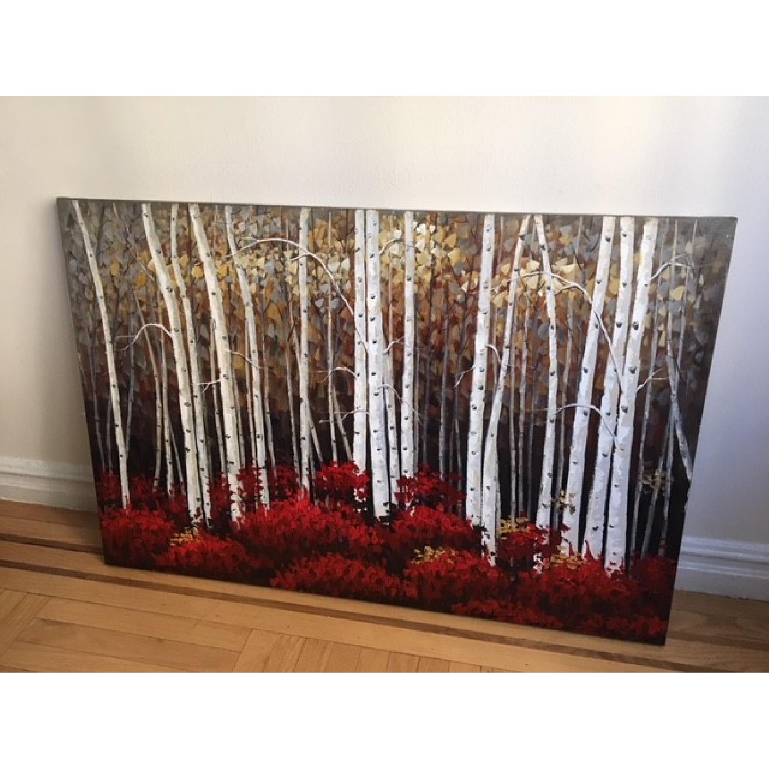 Pier 1 Red Birch Trees Painting - AptDeco
