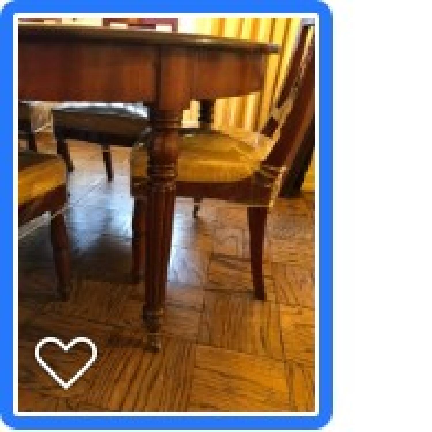 Antique Expandable Dining Table w/ 14 Chairs - AptDeco