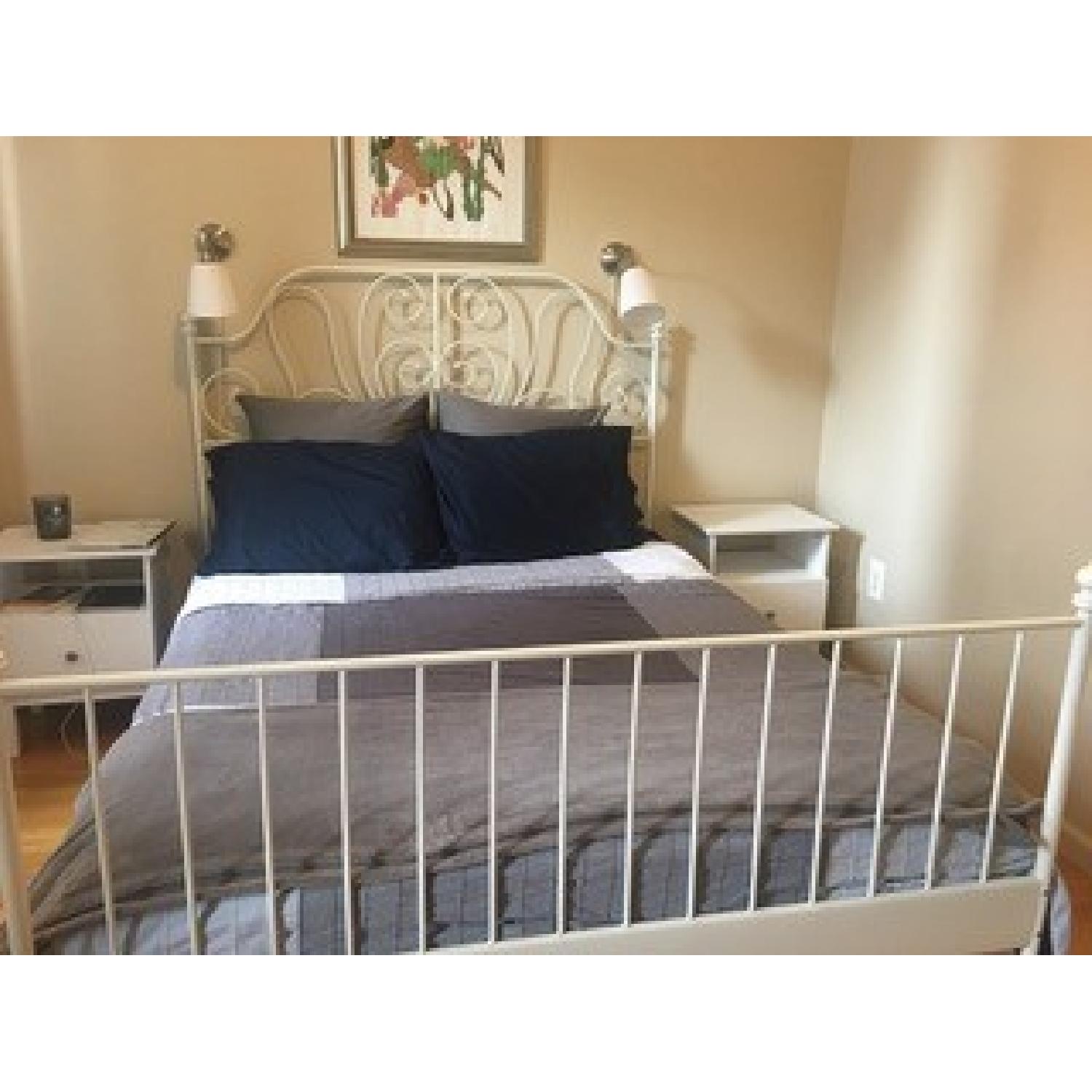 Ikea Leirvik Queen Size Bed w/ Luroy Slated Base - AptDeco