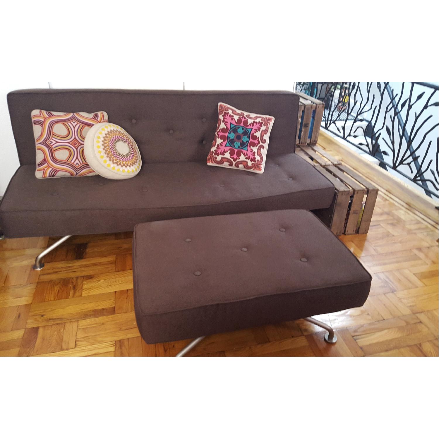 BoConcept Convertible Sofa Bed & Matching Ottoman - AptDeco