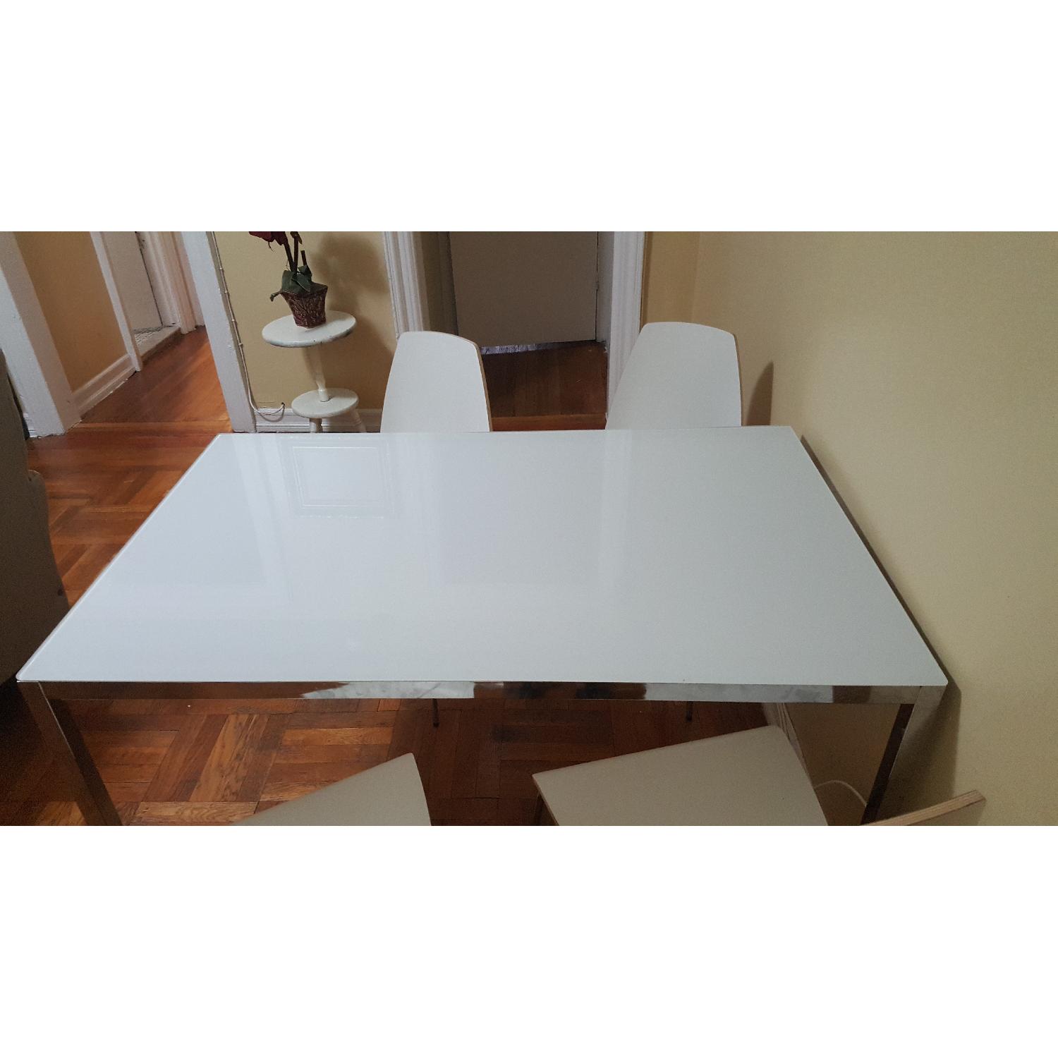 Ikea Glass Dining Room Table w/ 4 Chairs - AptDeco