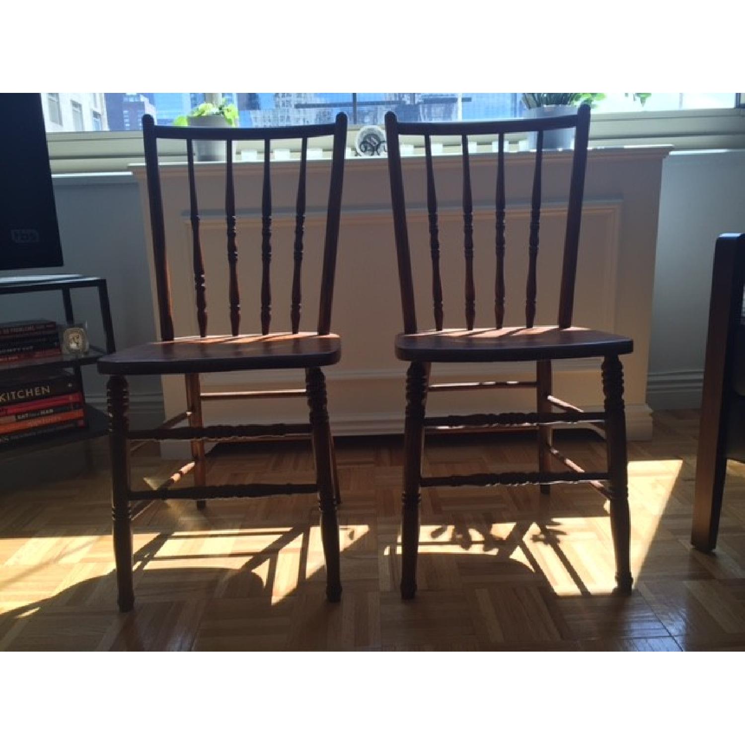 Wood Spindle Back Chair - AptDeco