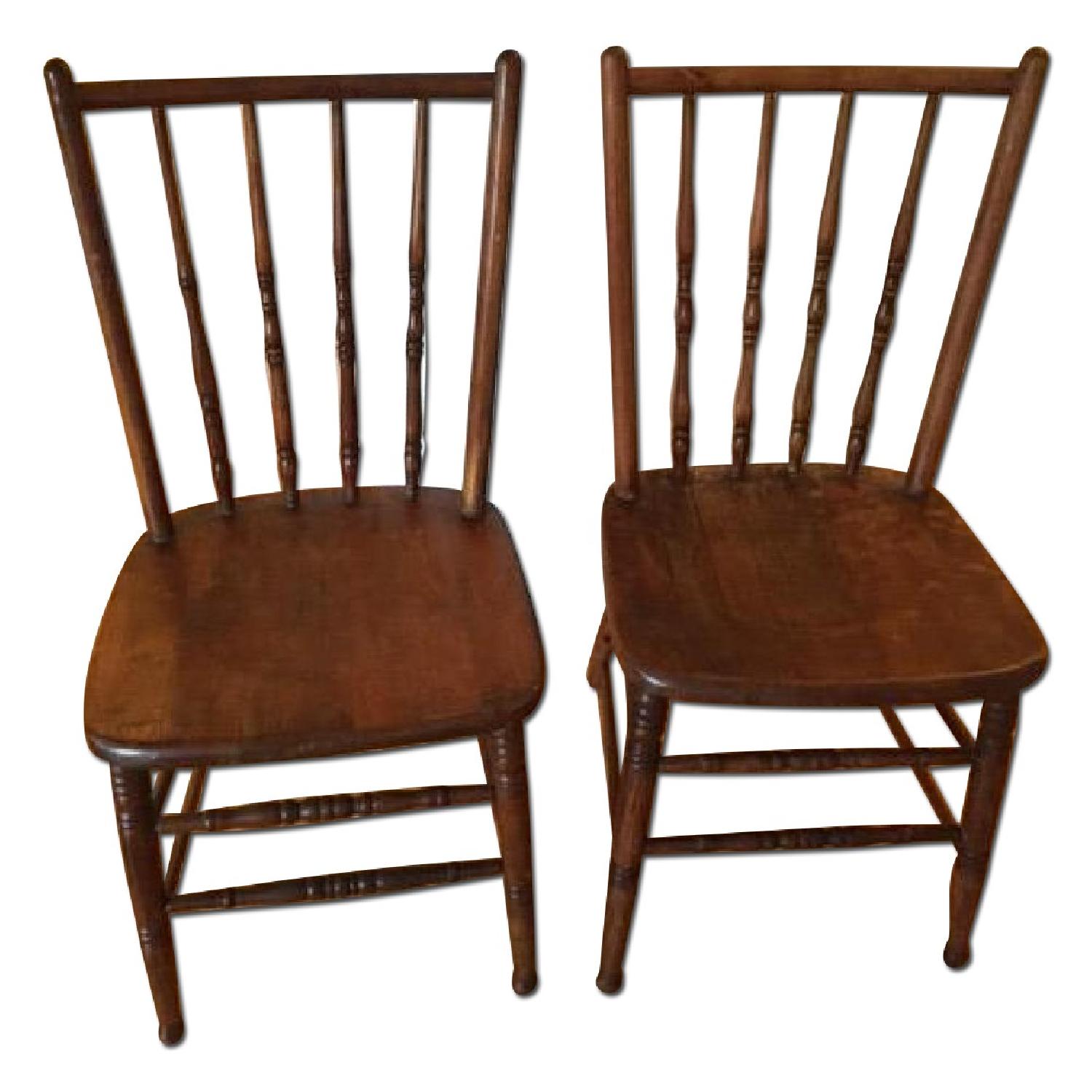 Wood Spindle Back Chair - AptDeco