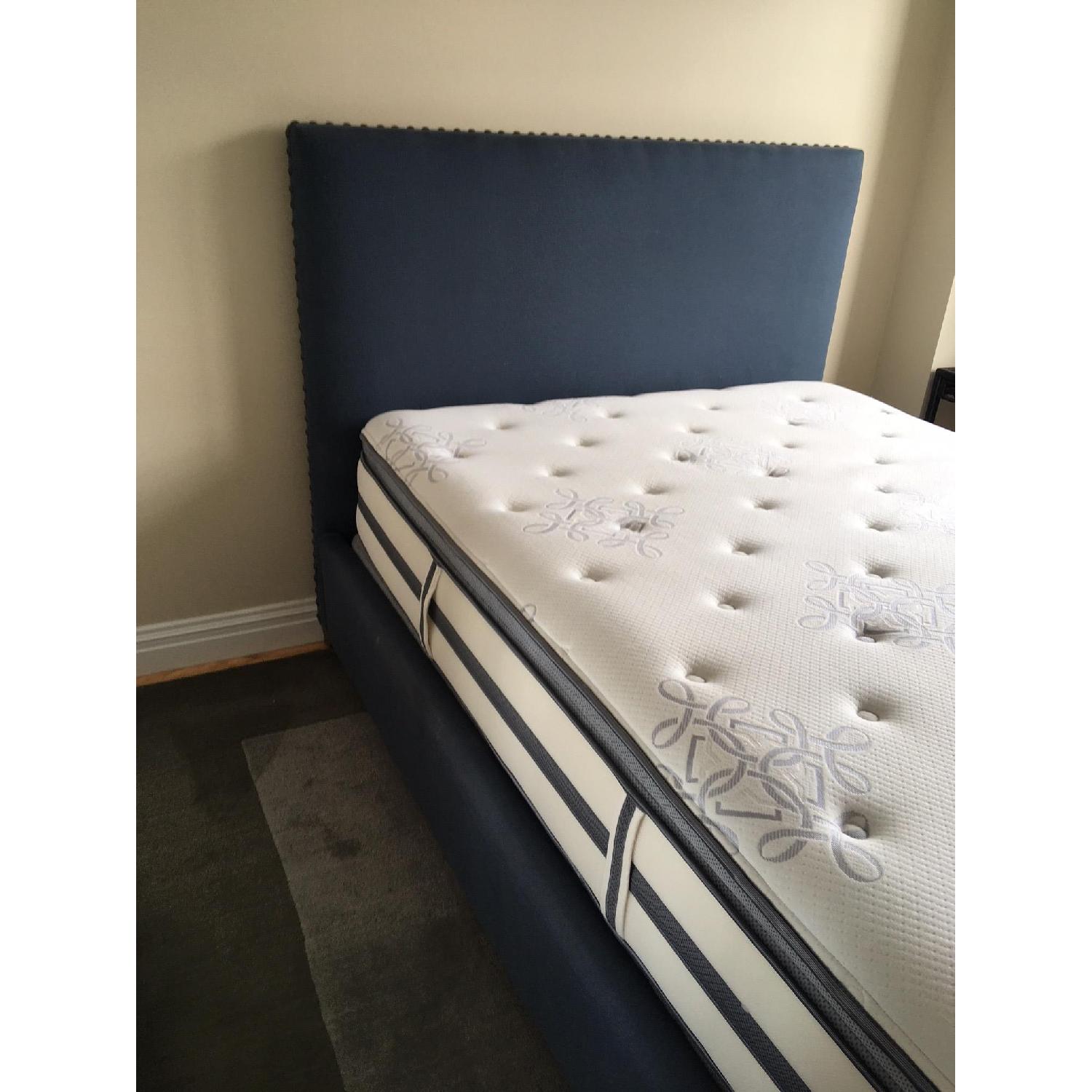 Pottery Barn Raleigh Upholstered Bed w/ Nailhead Trim - AptDeco