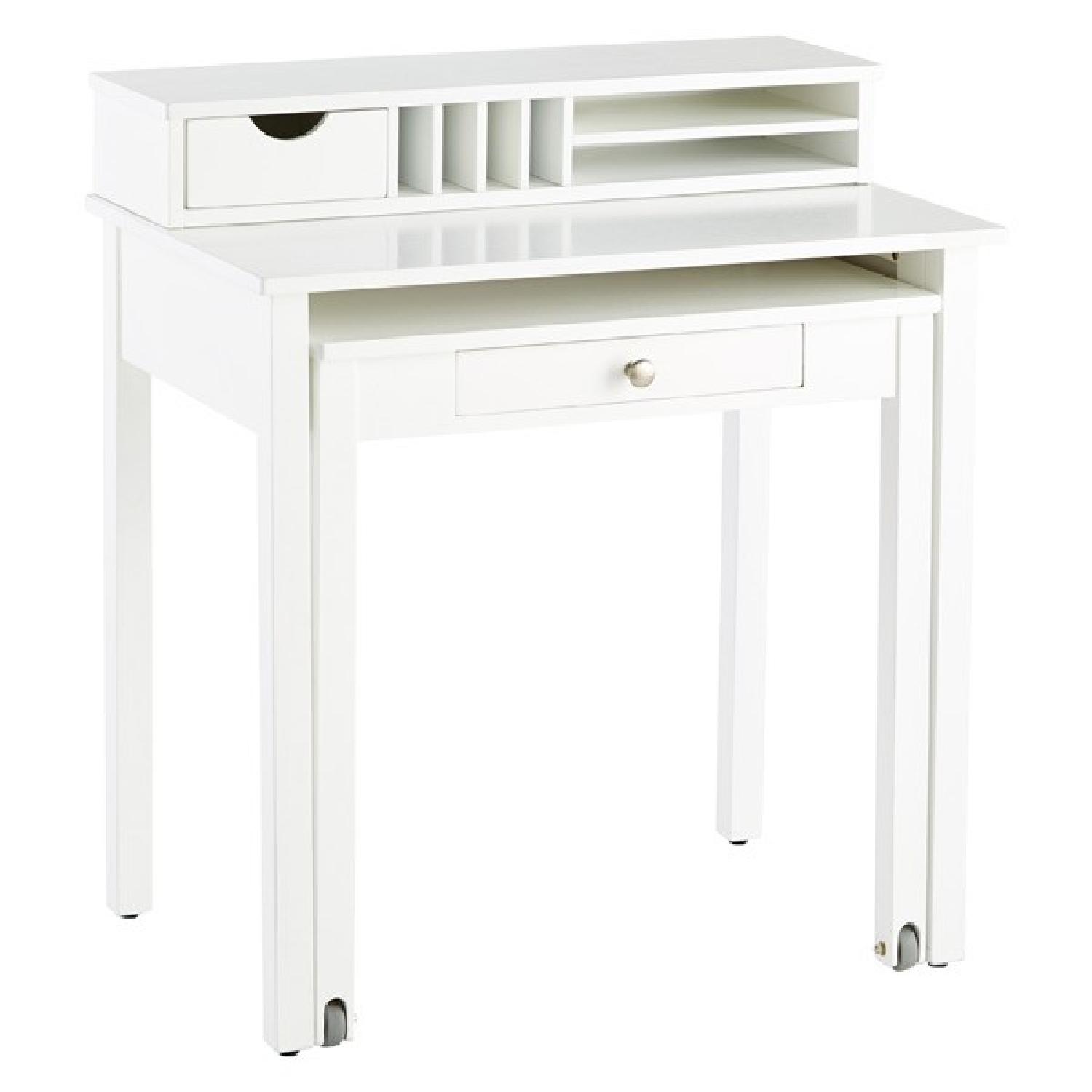 Container Store White Roll-Out Desk - AptDeco