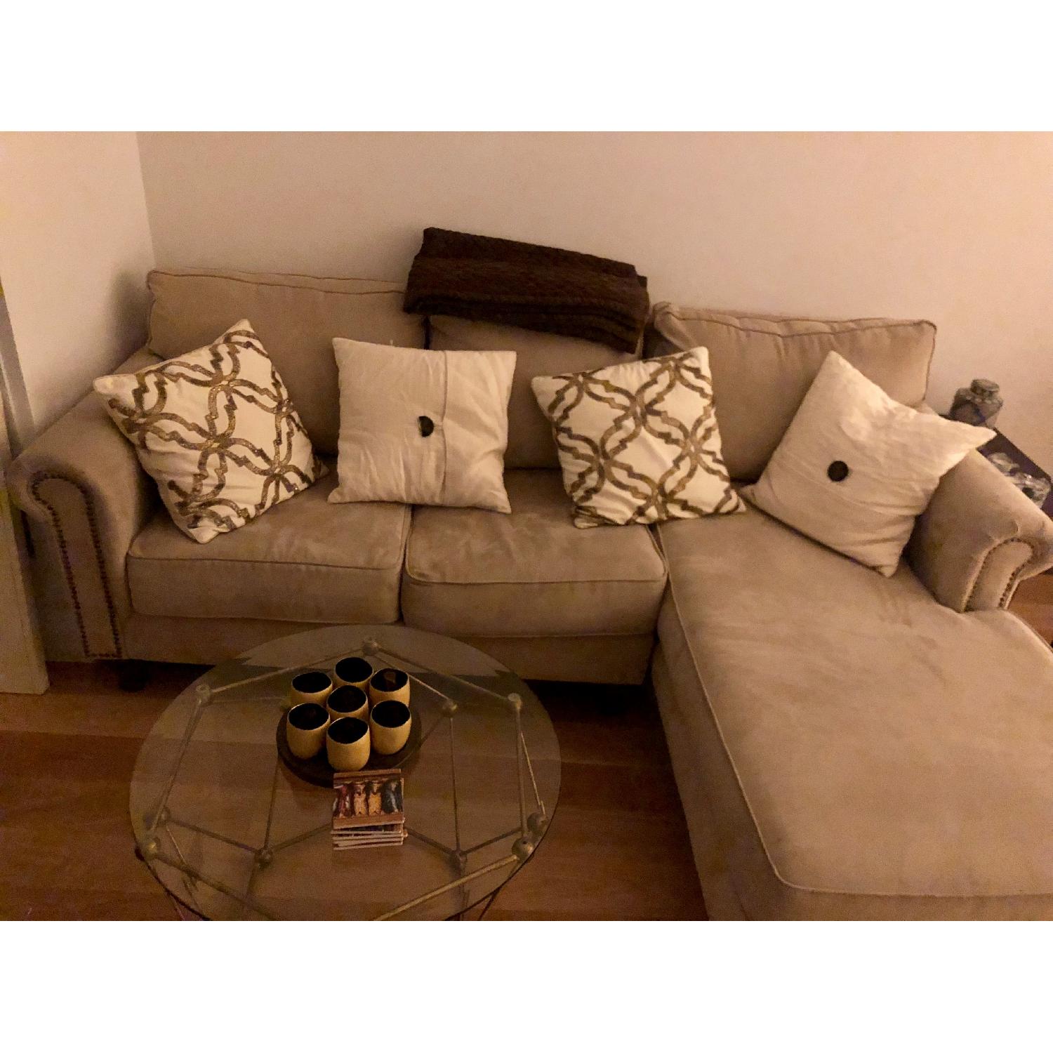 Pier 1 Alton 2 Piece Chaise Sectional Sofa - AptDeco