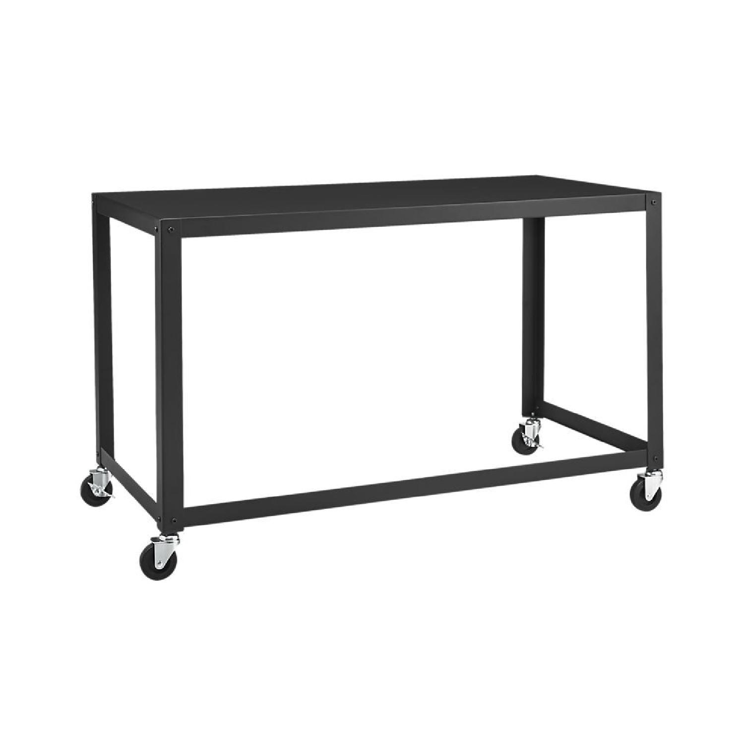 CB2 Go-Cart Black Rolling Desk - AptDeco