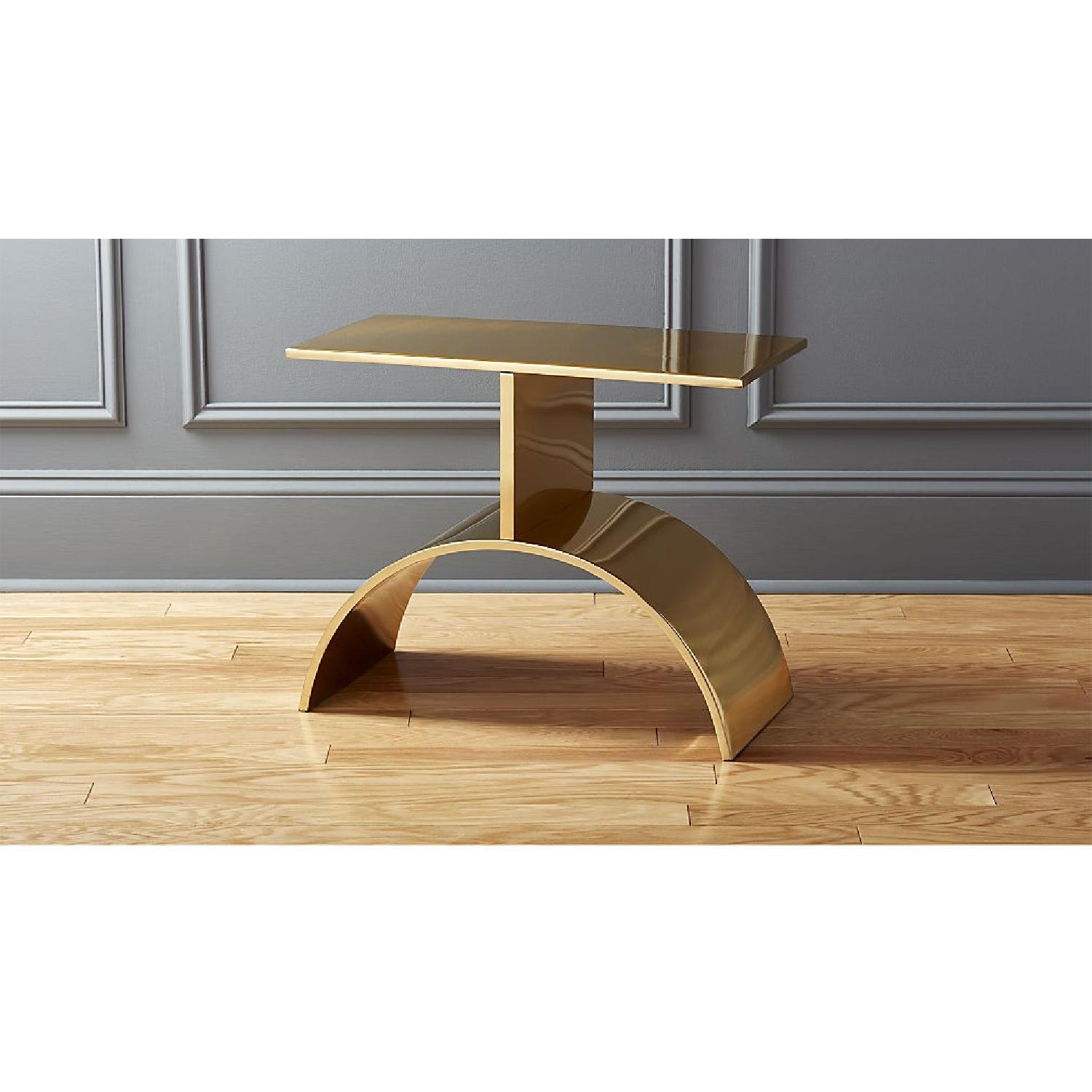 CB2 Gold Curve Side Table - AptDeco