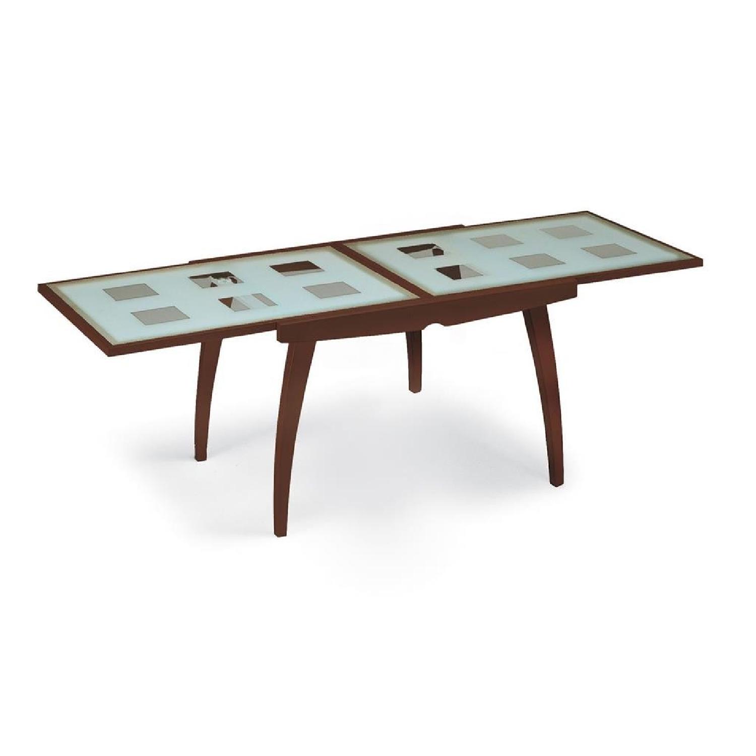 Calligaris Glass & Wood Extendable Dining Table w/ 4 Chairs - AptDeco