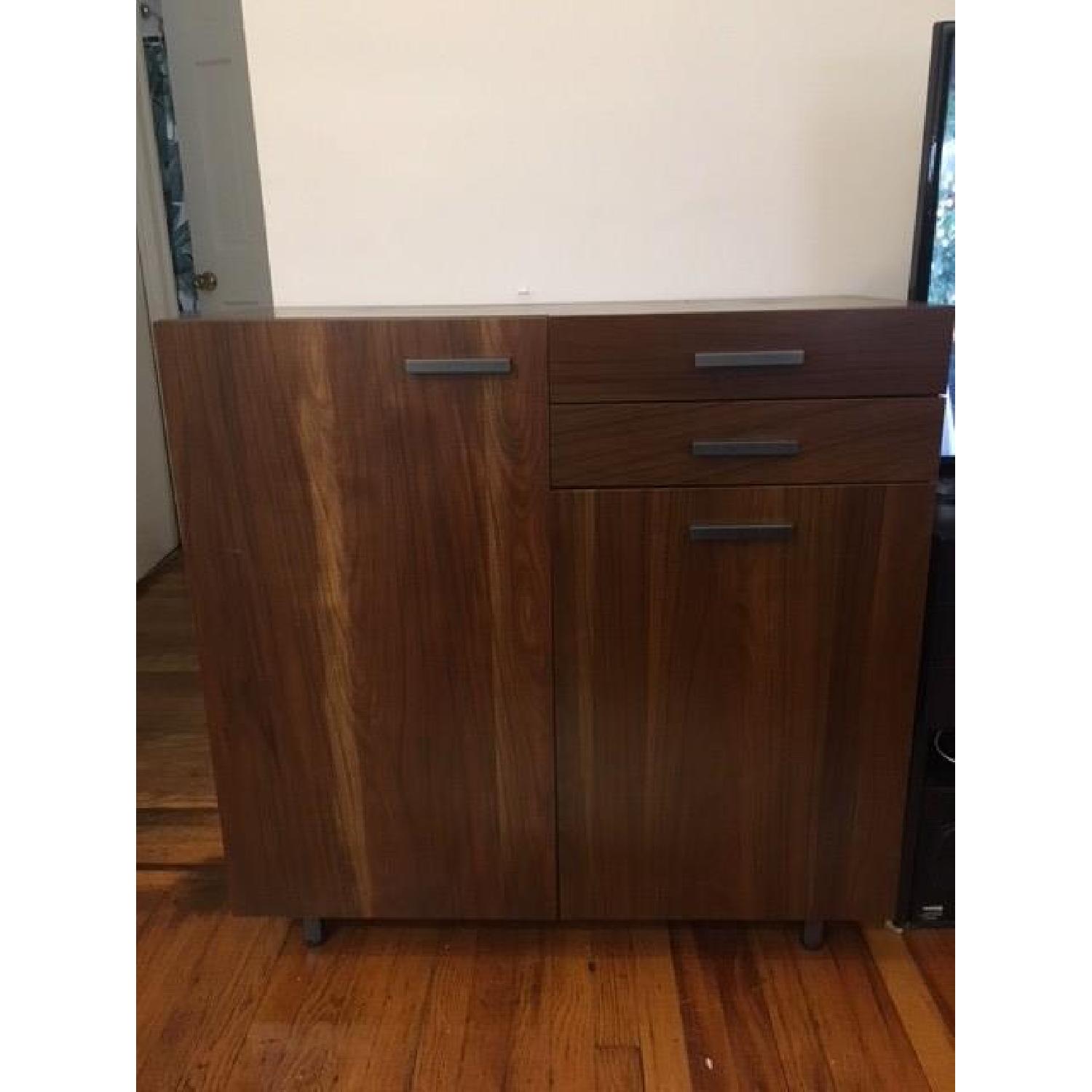 Adjustable Dark Brown Storage Cabinet - AptDeco