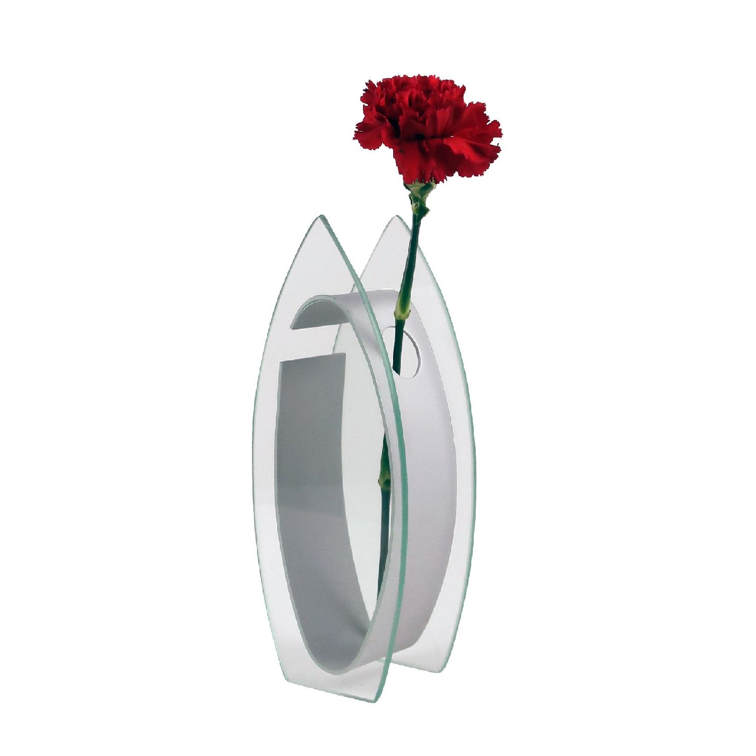 1980s Bullet Shaped Glass Vase - AptDeco
