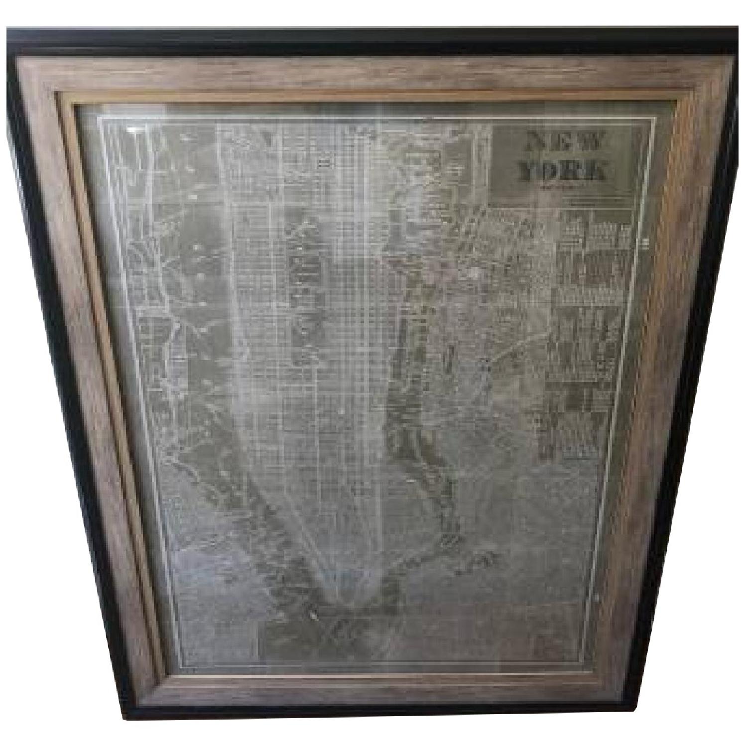 Framed Antique Looking Map of New York City - AptDeco