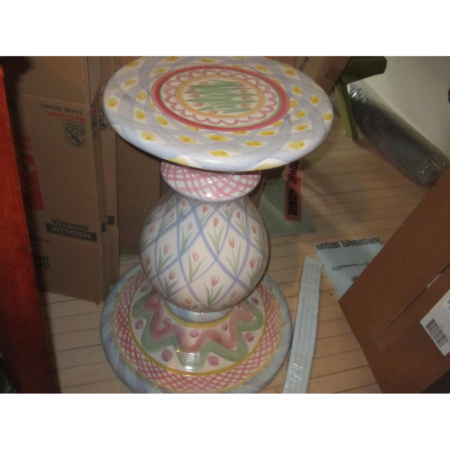 MacKenzie Childs Pedestal Side Table - AptDeco