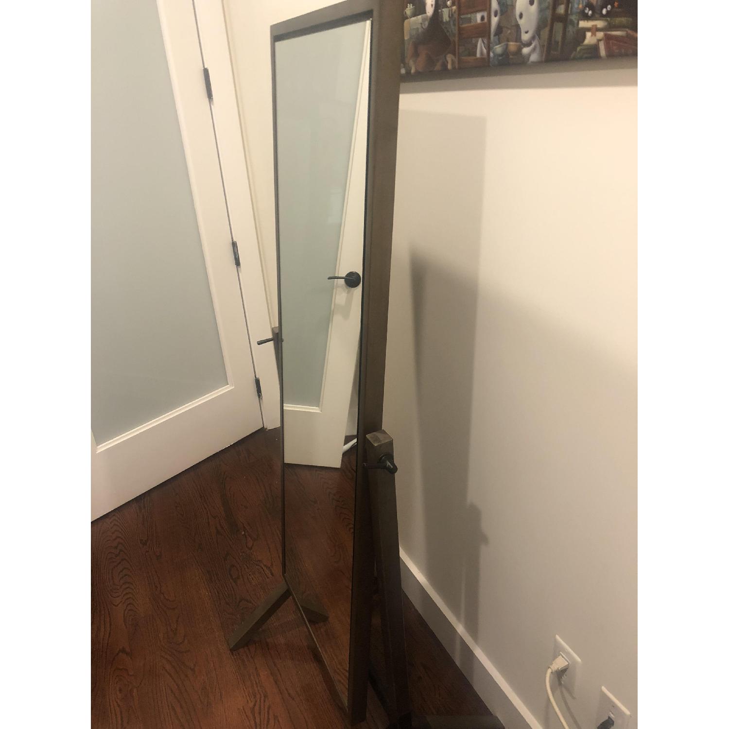 Crate & Barrel Malvern Grey Cheval Floor Mirror - AptDeco