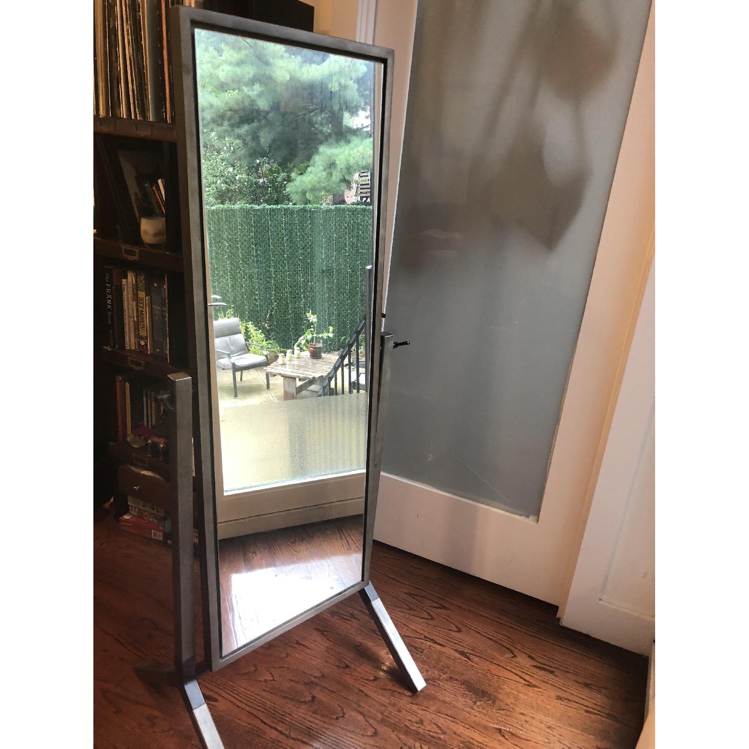 Crate & Barrel Malvern Grey Cheval Floor Mirror - AptDeco