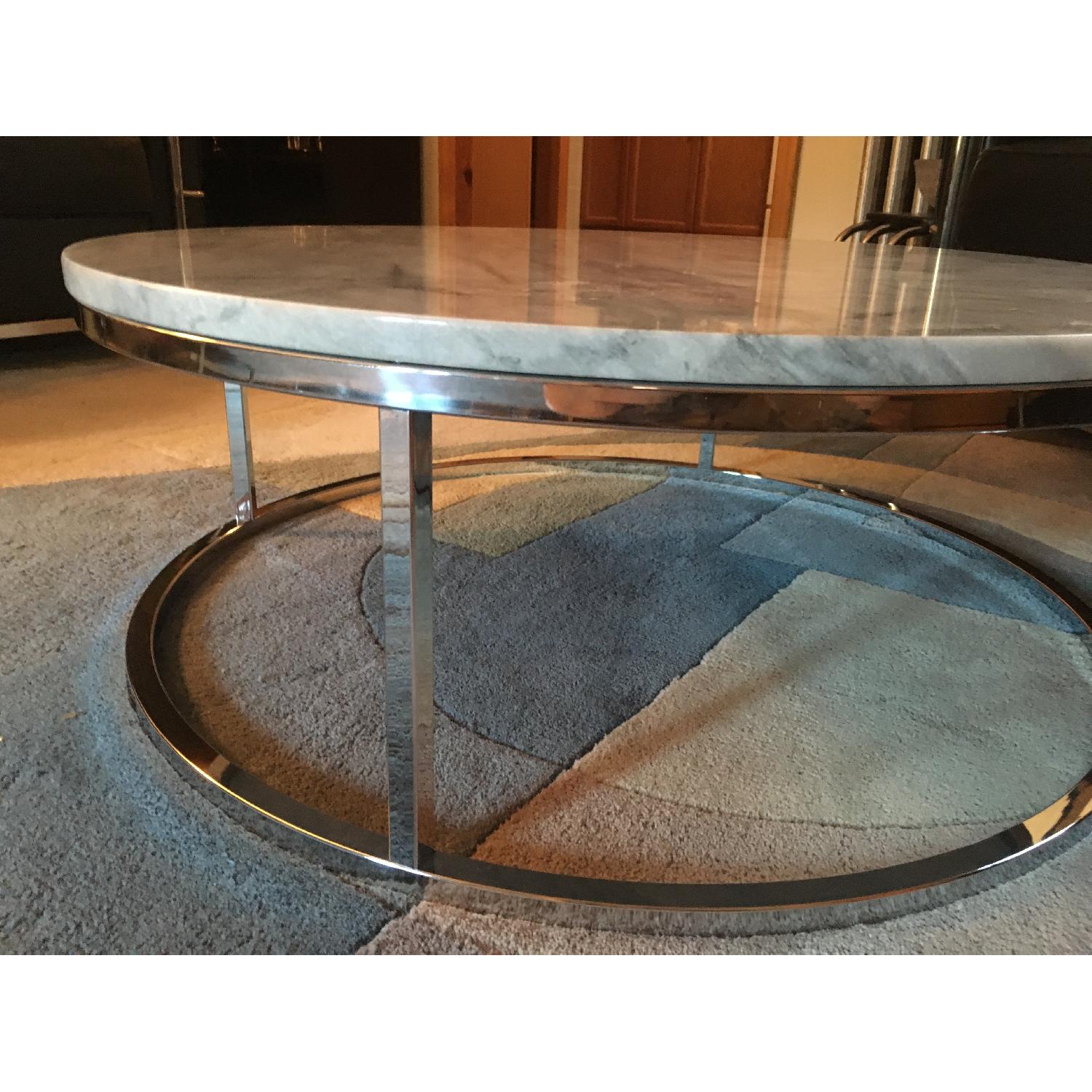 CB2 Smart Marble Round Coffee Table - AptDeco
