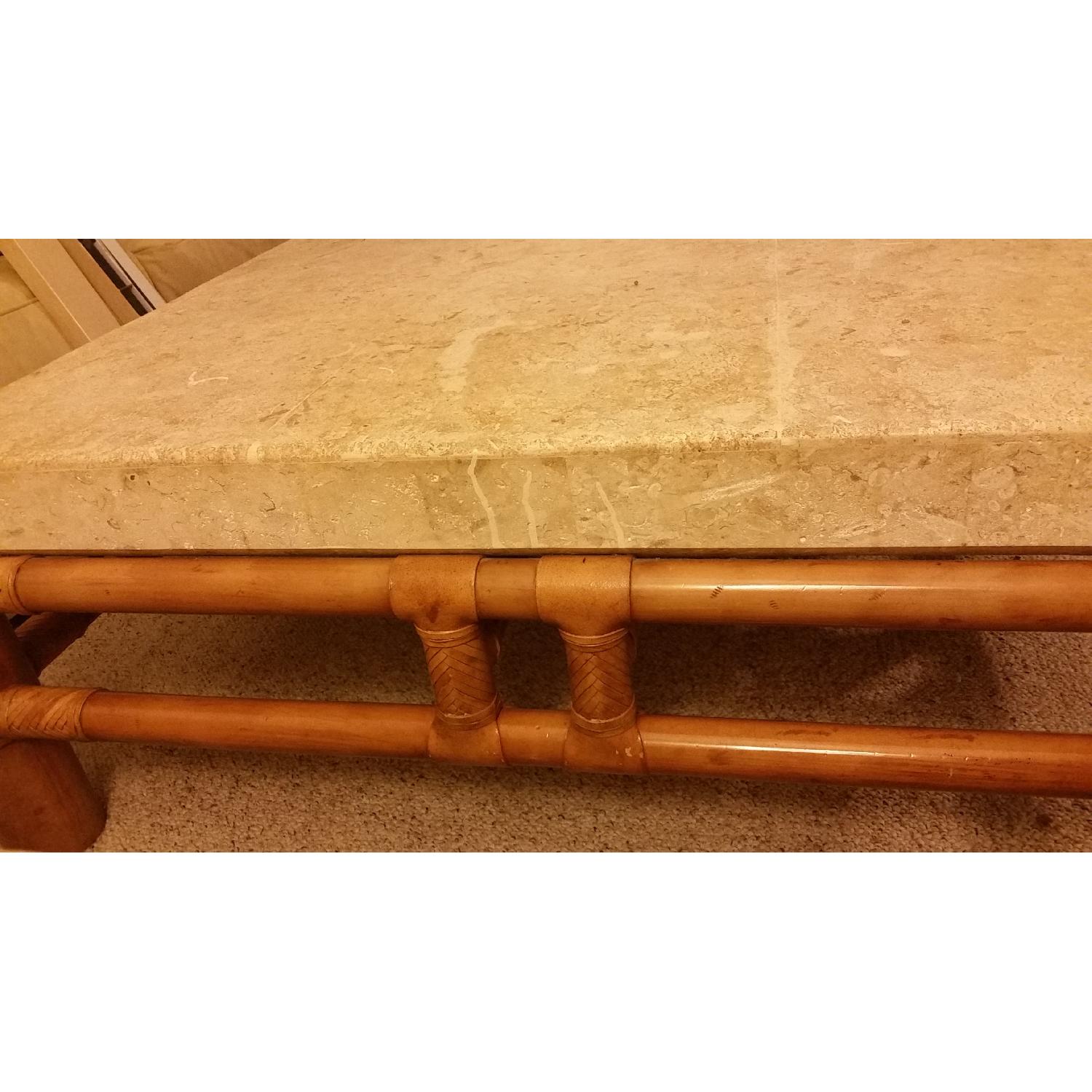 Large/Solid Stone Slab Coffee Table - AptDeco
