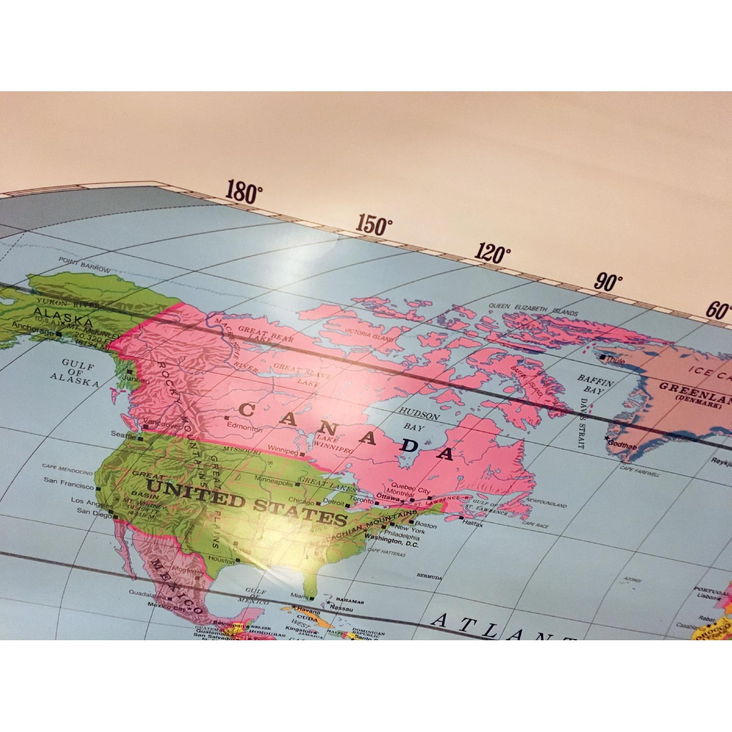 Vintage Rand McNally Classroom Pull-Down World Map - AptDeco