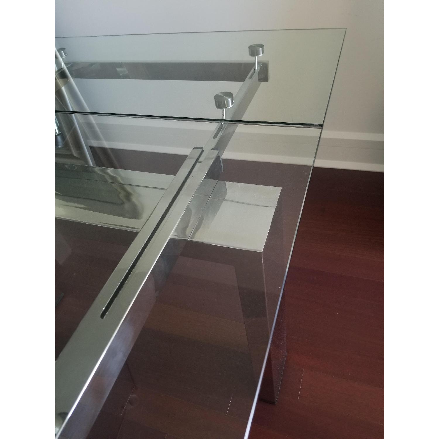 Expandable Glass Top Dining Table - AptDeco