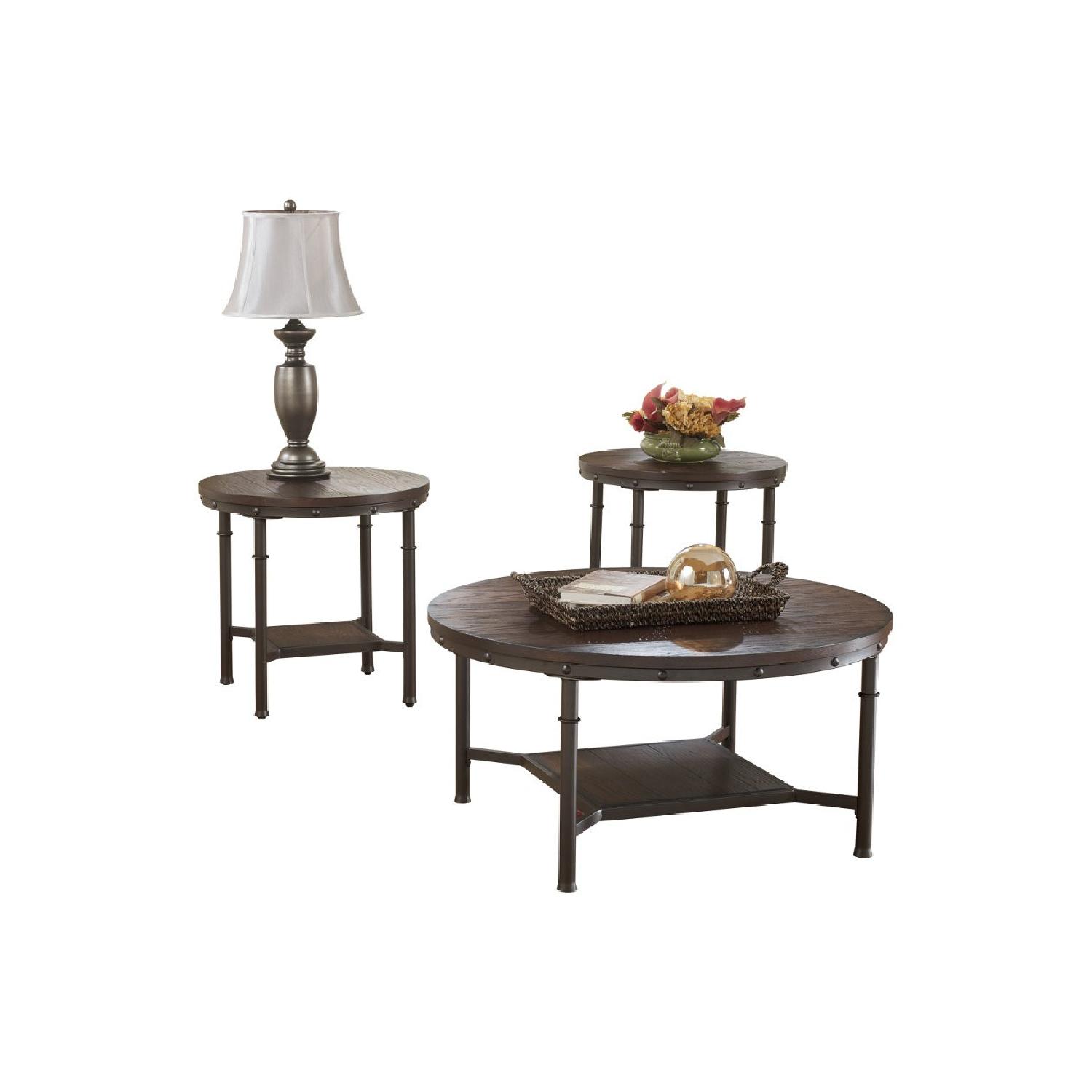 Ashley Sandling Coffee Table + 2 End Tables - AptDeco