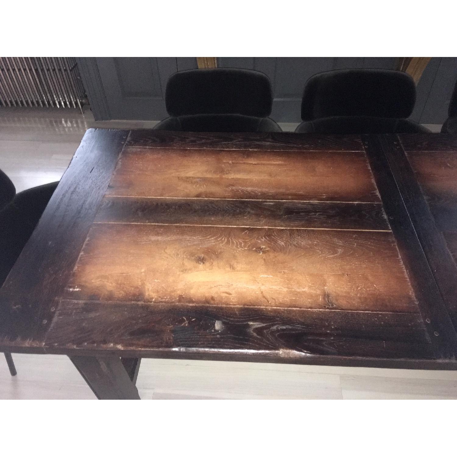 Extendable Rustic Farmhouse Dining Table - AptDeco